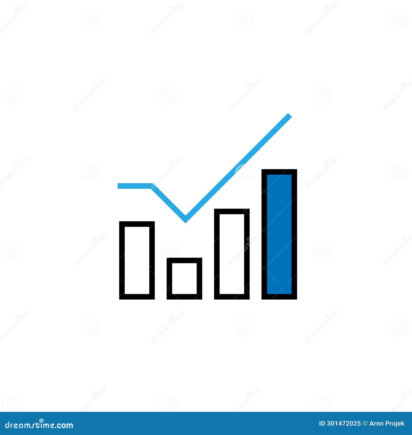 Vector Graphic of Simple Increase and Decrease Progress Graph Stock ...
