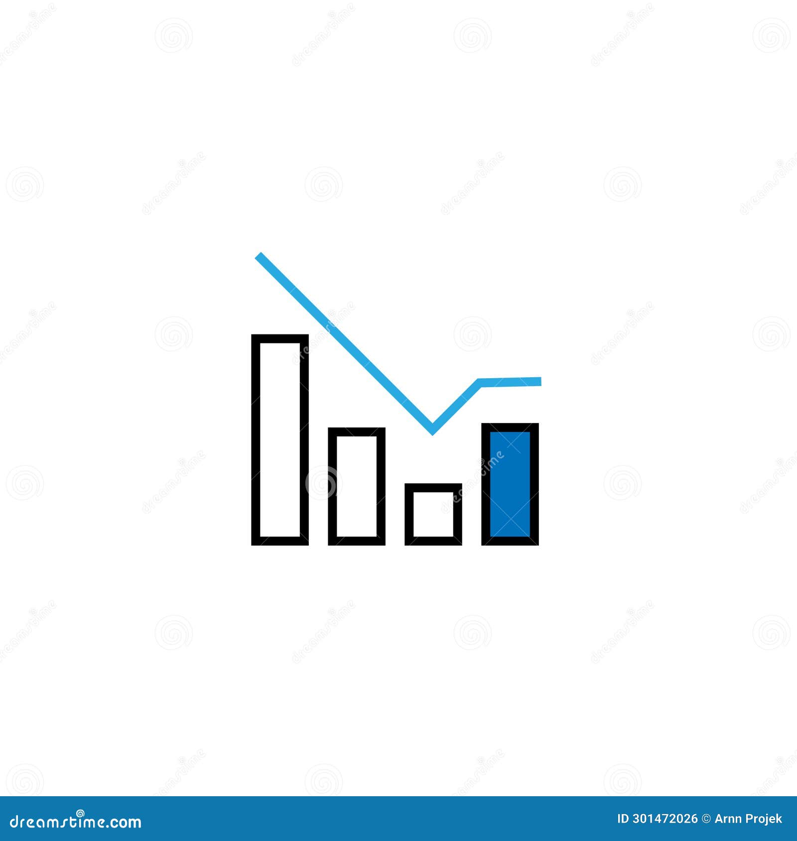 Vector Graphic Of Simple Increase And Decrease Progress Graph Stock