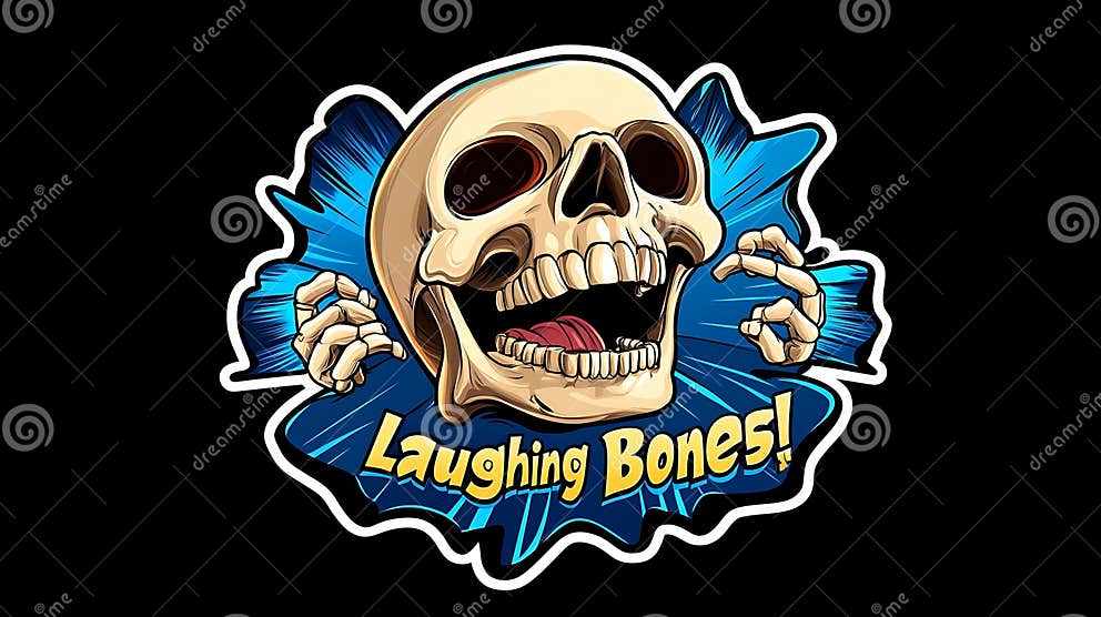 Graphic of a Skeleton with Laughing Expression Stock Illustration ...