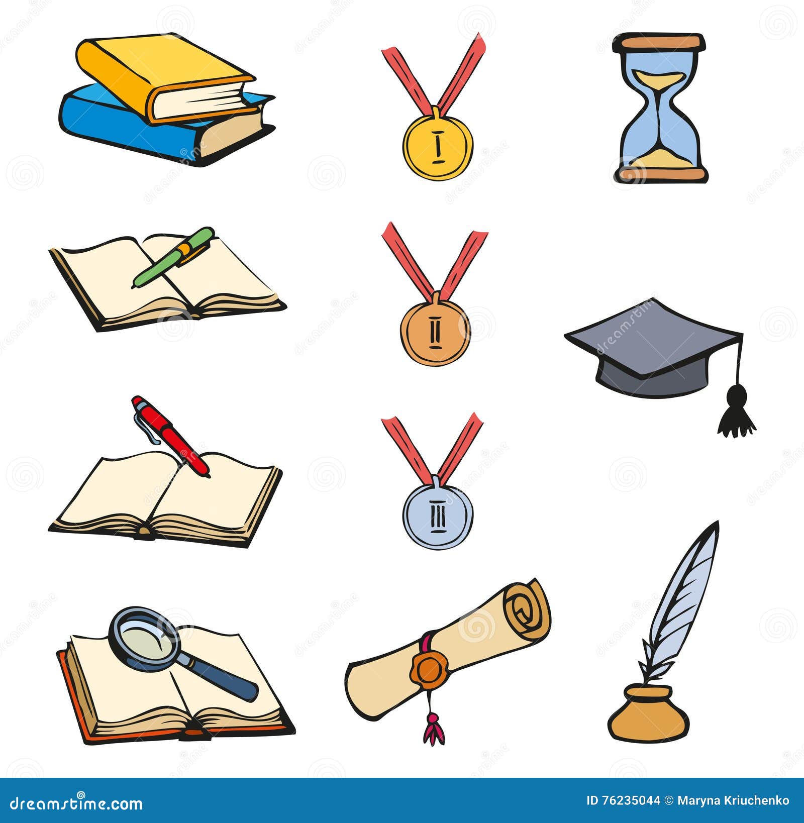 Vector Graphic Symbols of Education Stock Vector - Illustration of exam ...