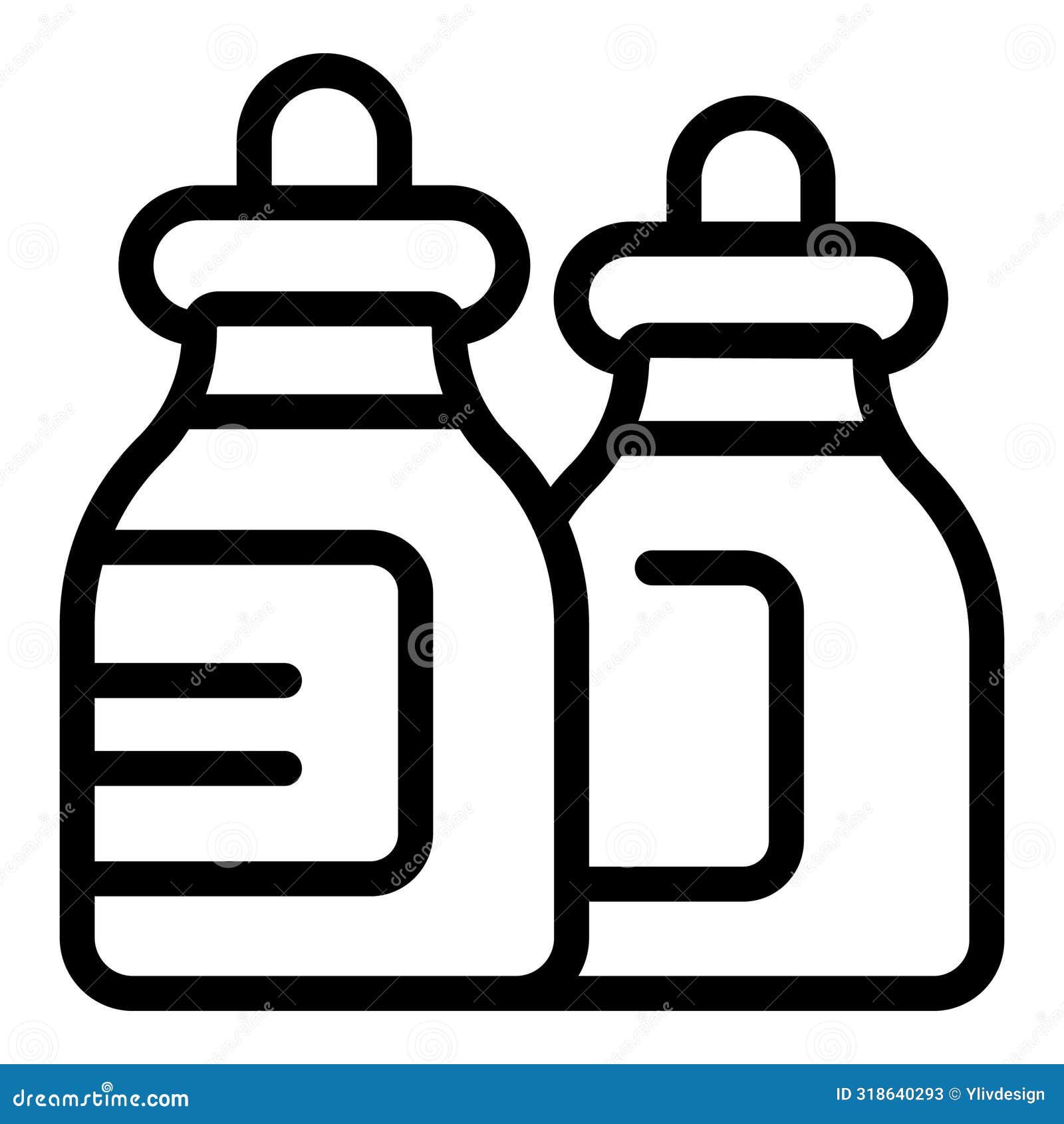 Black Line Art Illustration of Two Condiment Bottles Stock Vector ...