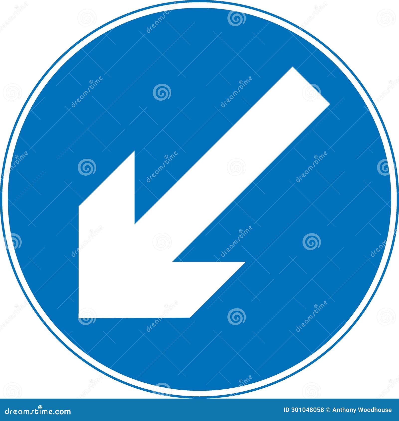Vector Graphic of a Uk Keep Left Road Sign. it Consists of a Diagonal ...