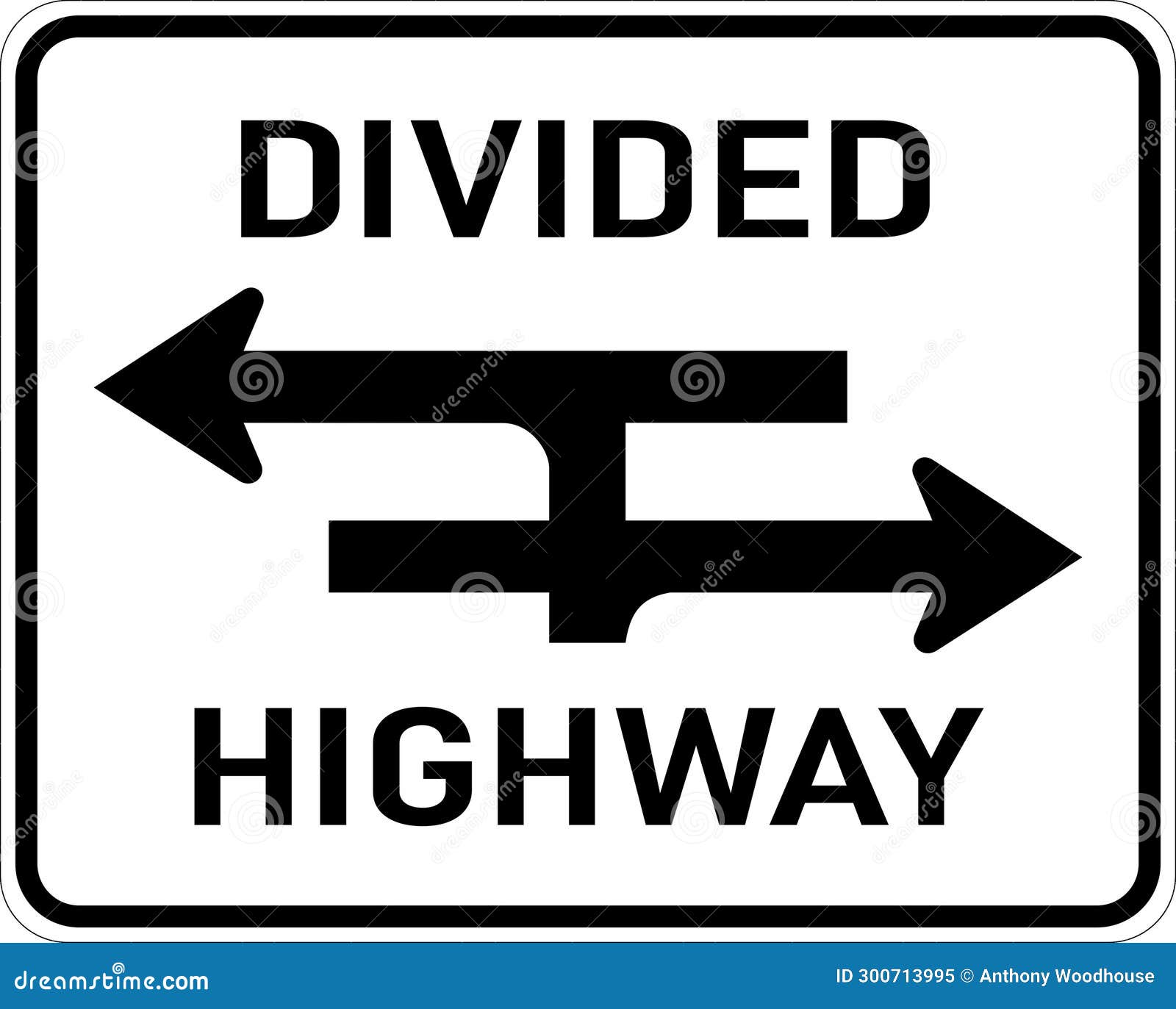 Vector Graphic of a Usa Divided Highway Intersection MUTCD Highway Sign ...