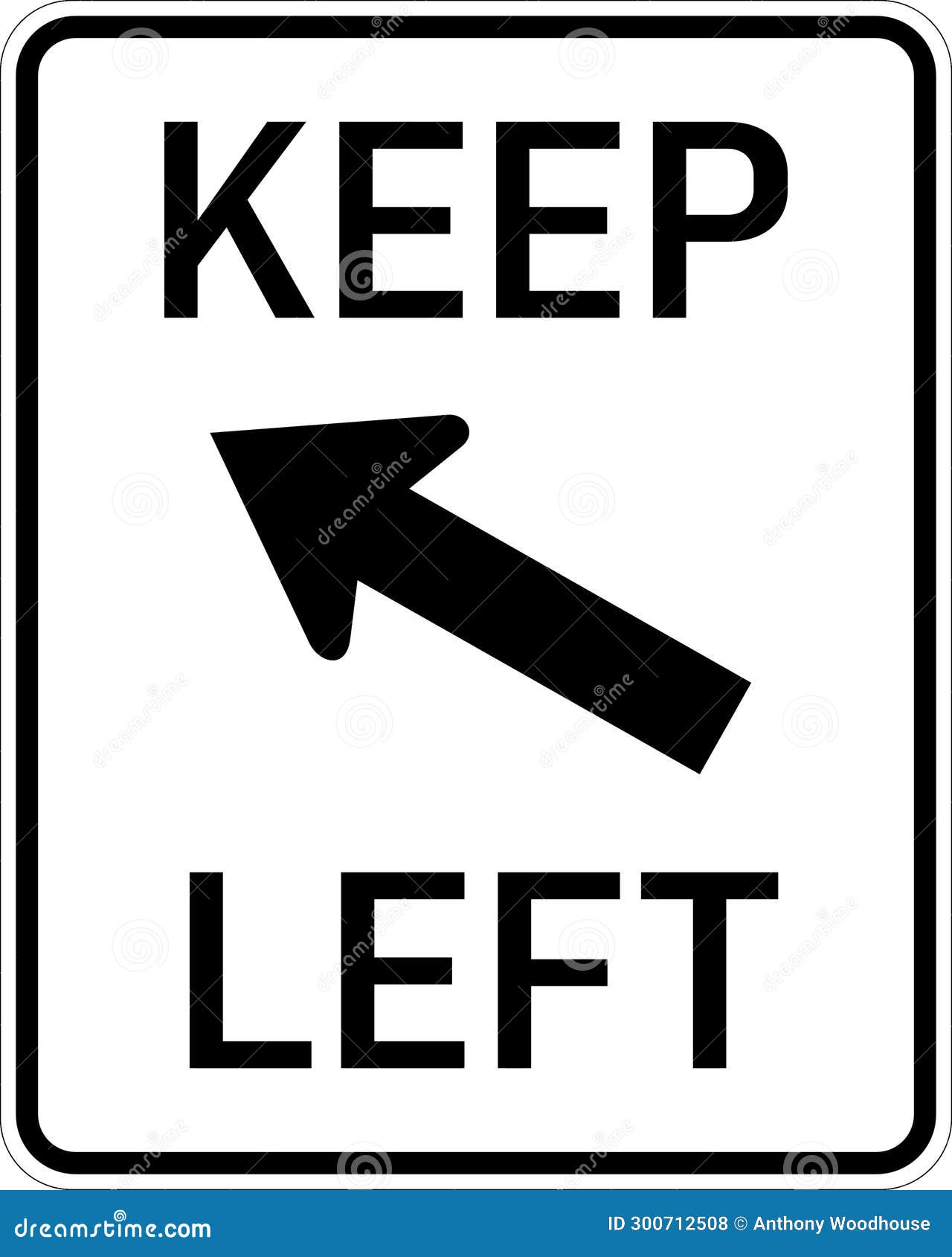 Vector Graphic of a Usa Keep Left MUTCD Highway Sign. it Consists of ...