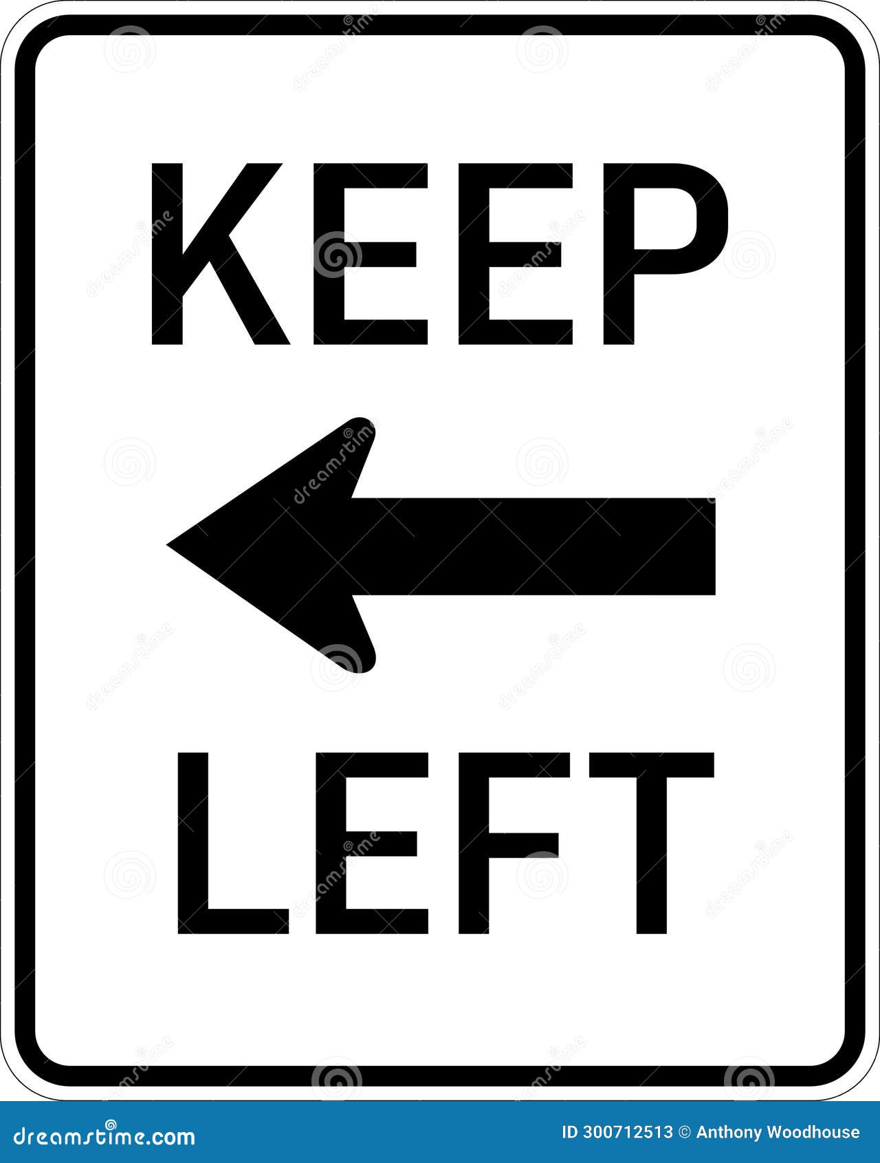 Vector Graphic of a Usa Keep Left MUTCD Highway Sign. it Consists of ...