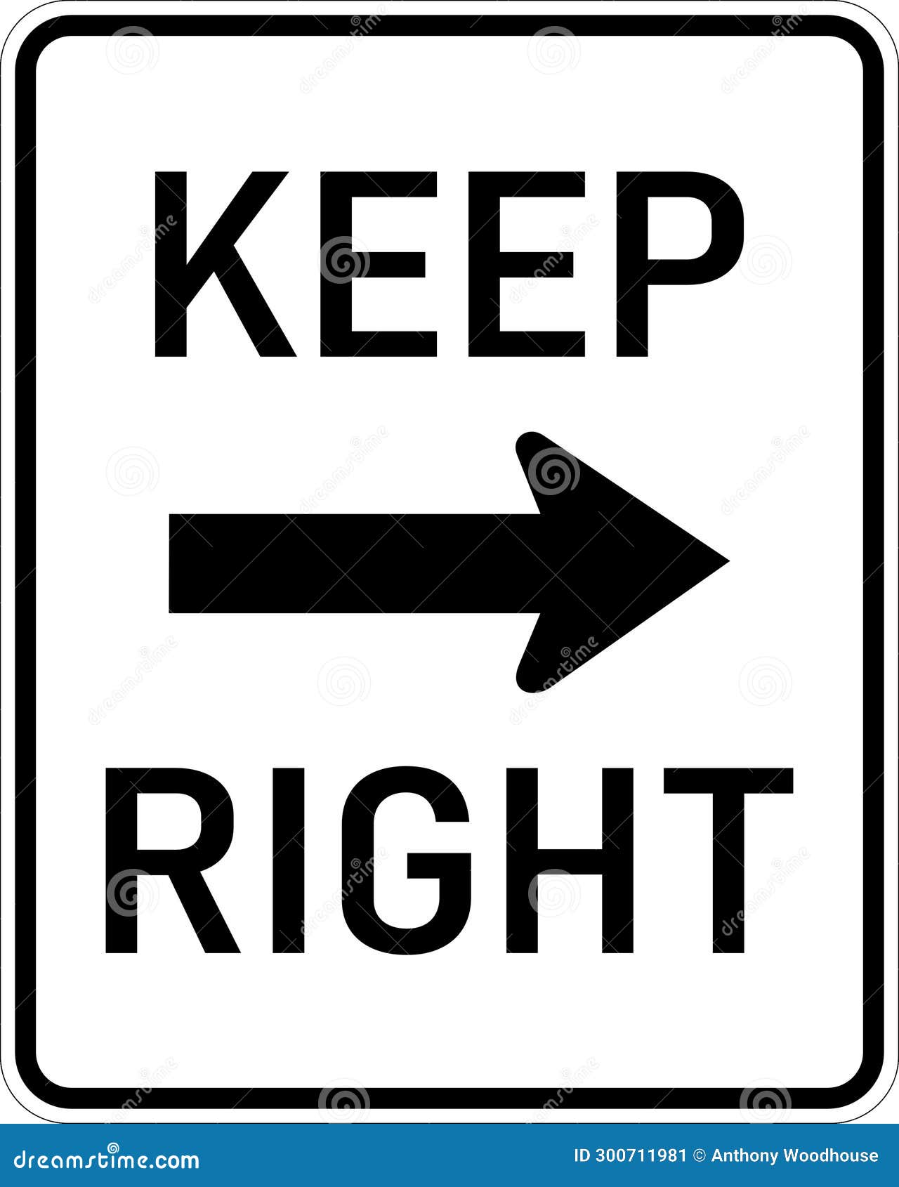 Vector Graphic of a Usa Keep Right Highway Sign. it Consists of the ...