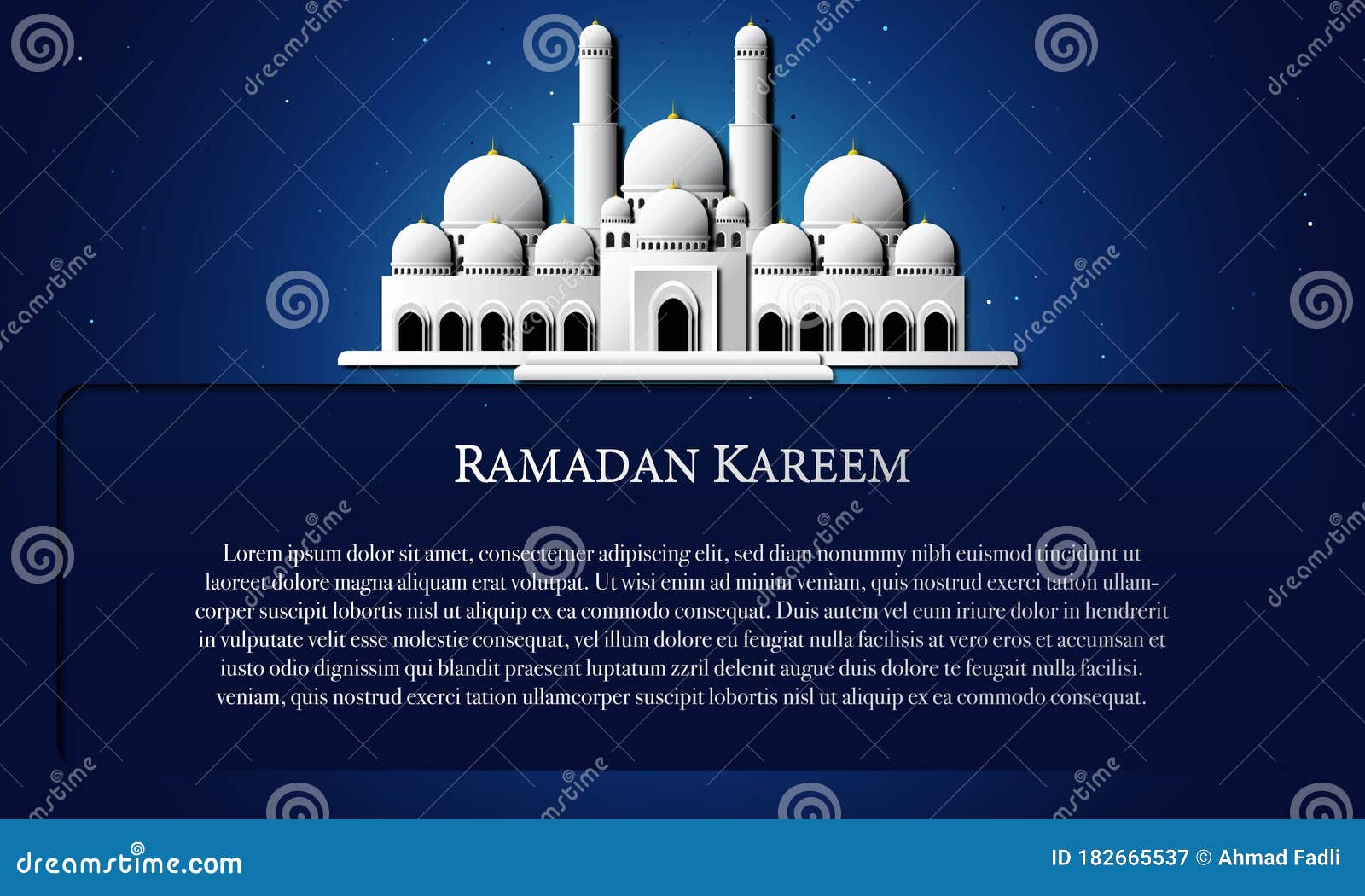 Vector Graphic of White Mosque with Blue Background Stock Vector ...