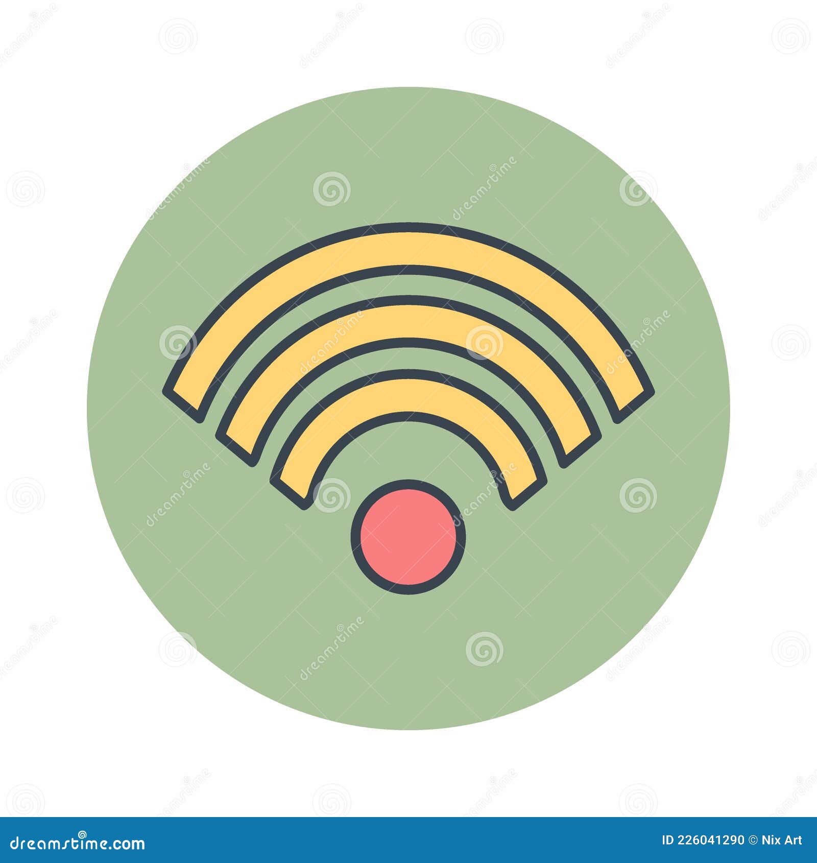 Vector Graphic of WiFi Connection - Colour Mate Style Stock Vector ...