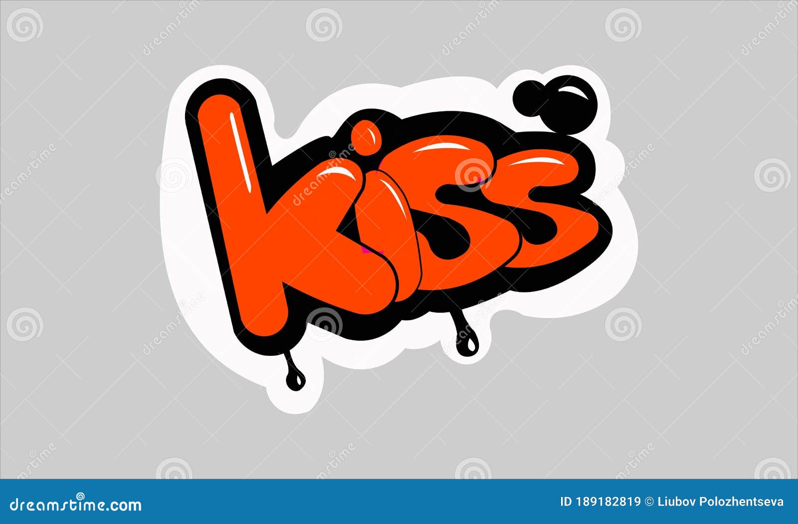 Vector Graphic Word - Kiss Lettering Sticker Stock Vector ...