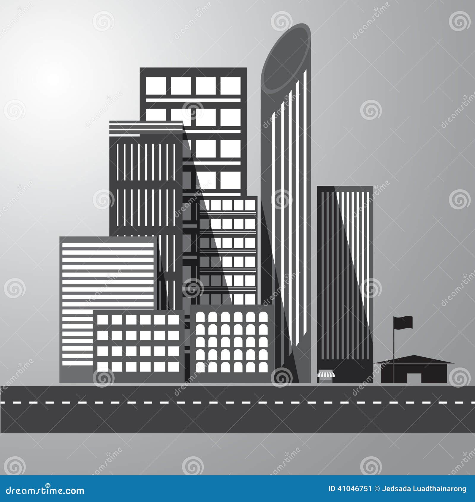 Vector of Graphical Urban Building Stock Vector - Illustration of ...