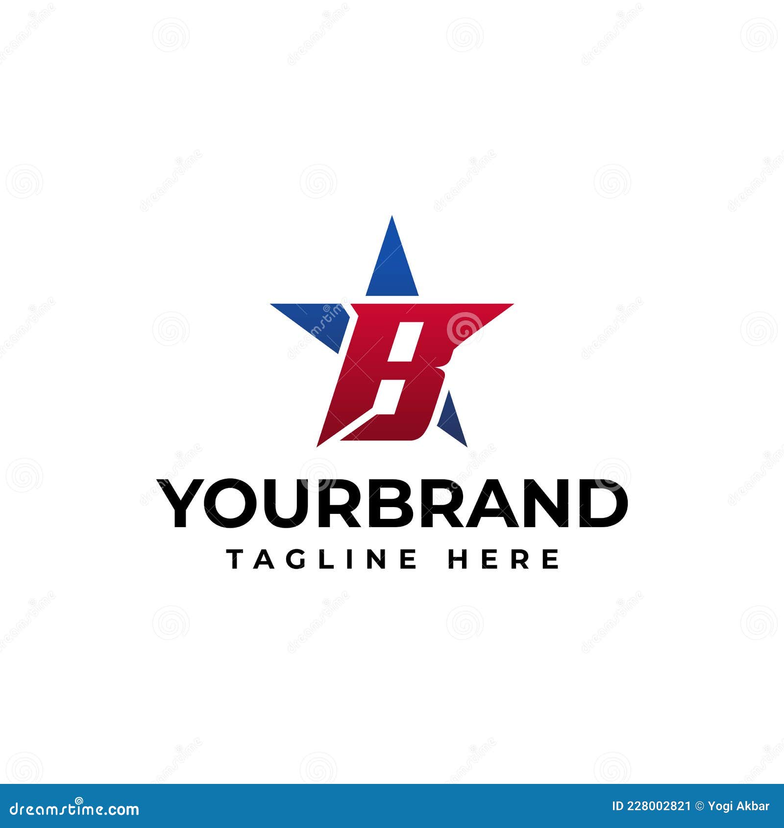 Vector Graphics of Alphabet Symbol with Star Element with Letter B ...