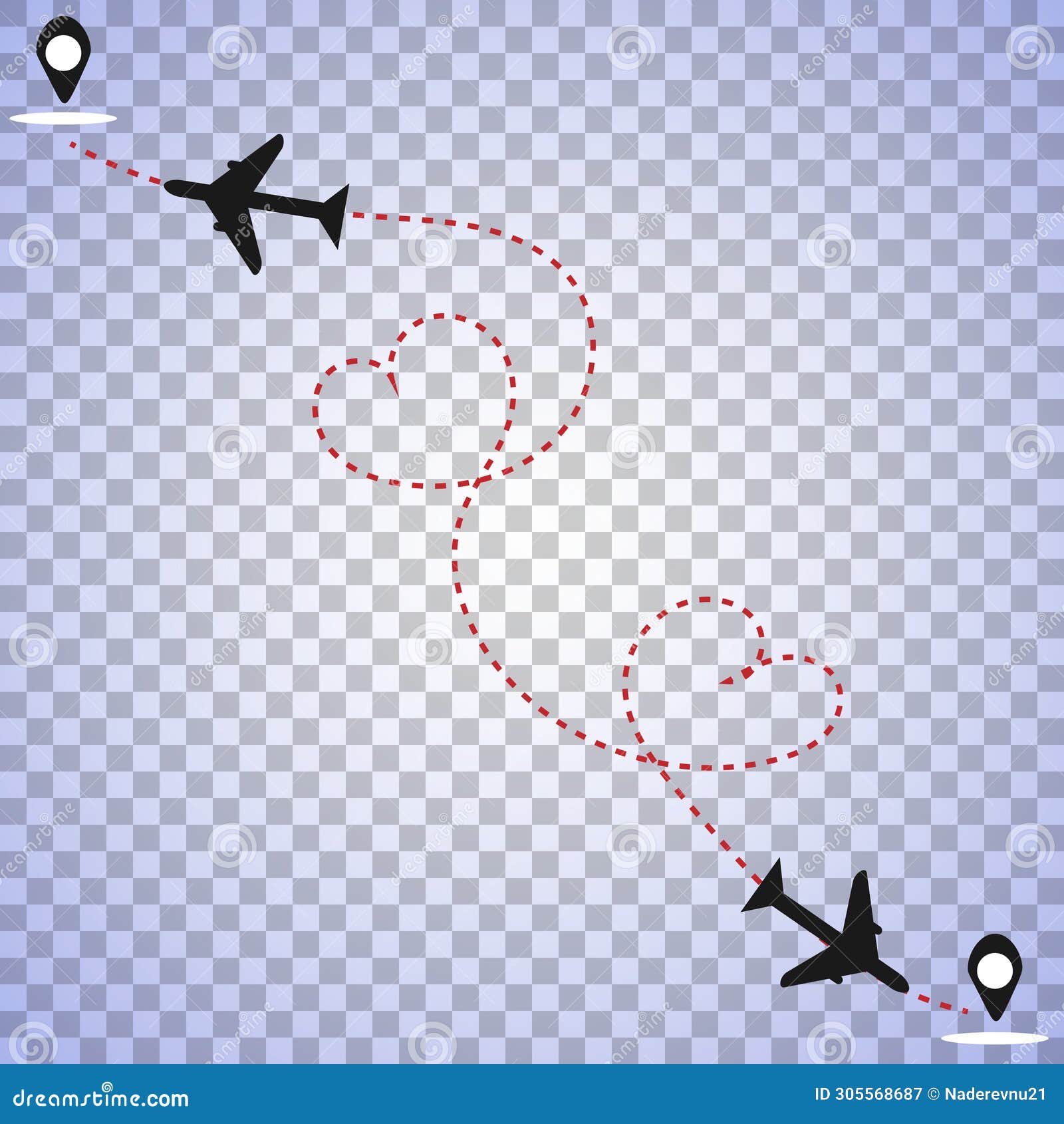 Two Planes, Flying To Opposite Points, Drew Two Hearts in the Air Stock ...