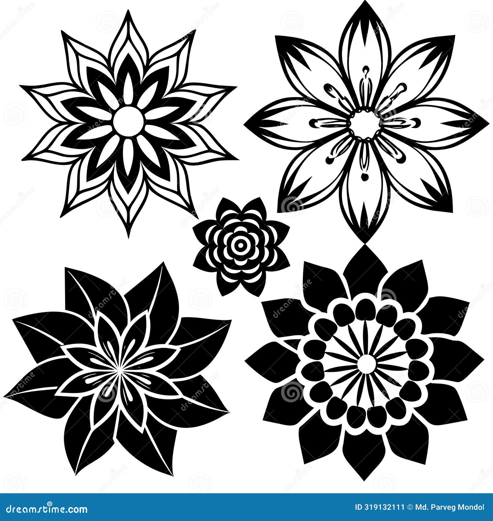 Vector Graphics, CAD Outline Template Set Which Consists of the ...