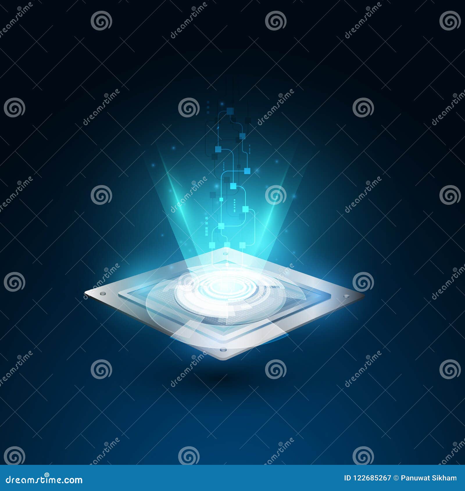 Vector Graphics. Chip Processor Speed Technology Background Stock Vector - Illustration of blue ...
