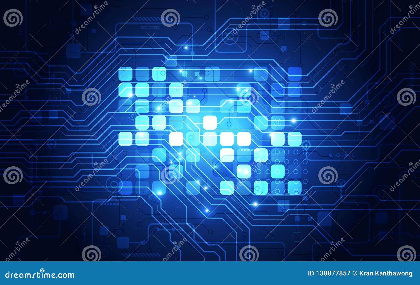 Vector Graphics. Chip Processor Speed Technology Background Stock Vector - Illustration of ...