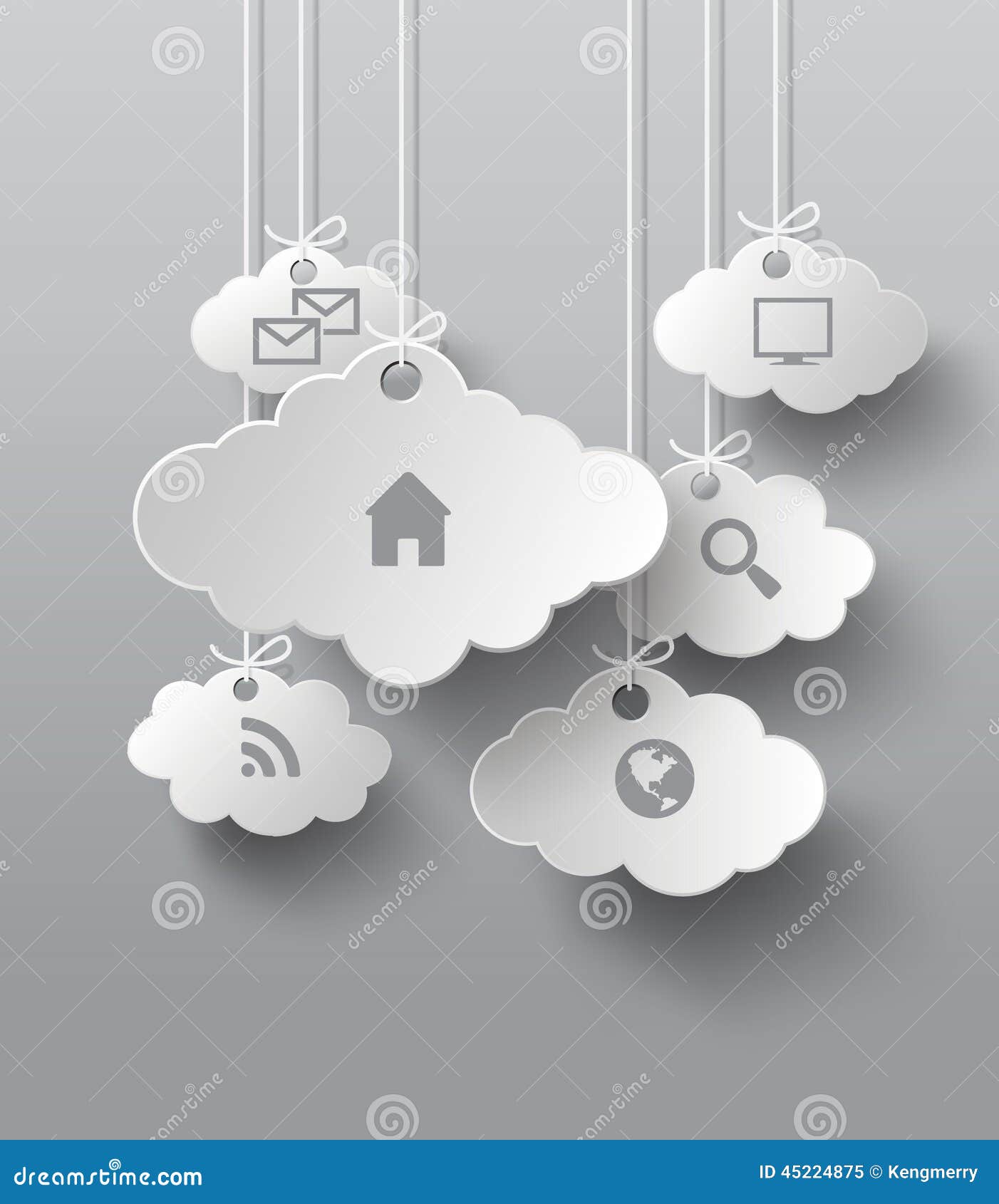 Vector Graphics with Cloud of Application Icons Stock Vector ...