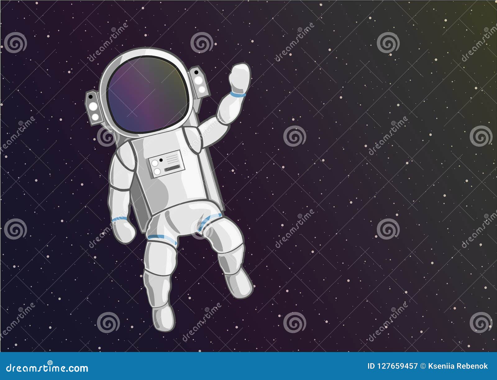 Astronaut Floating in the Outer Space Stock Vector - Illustration of ...