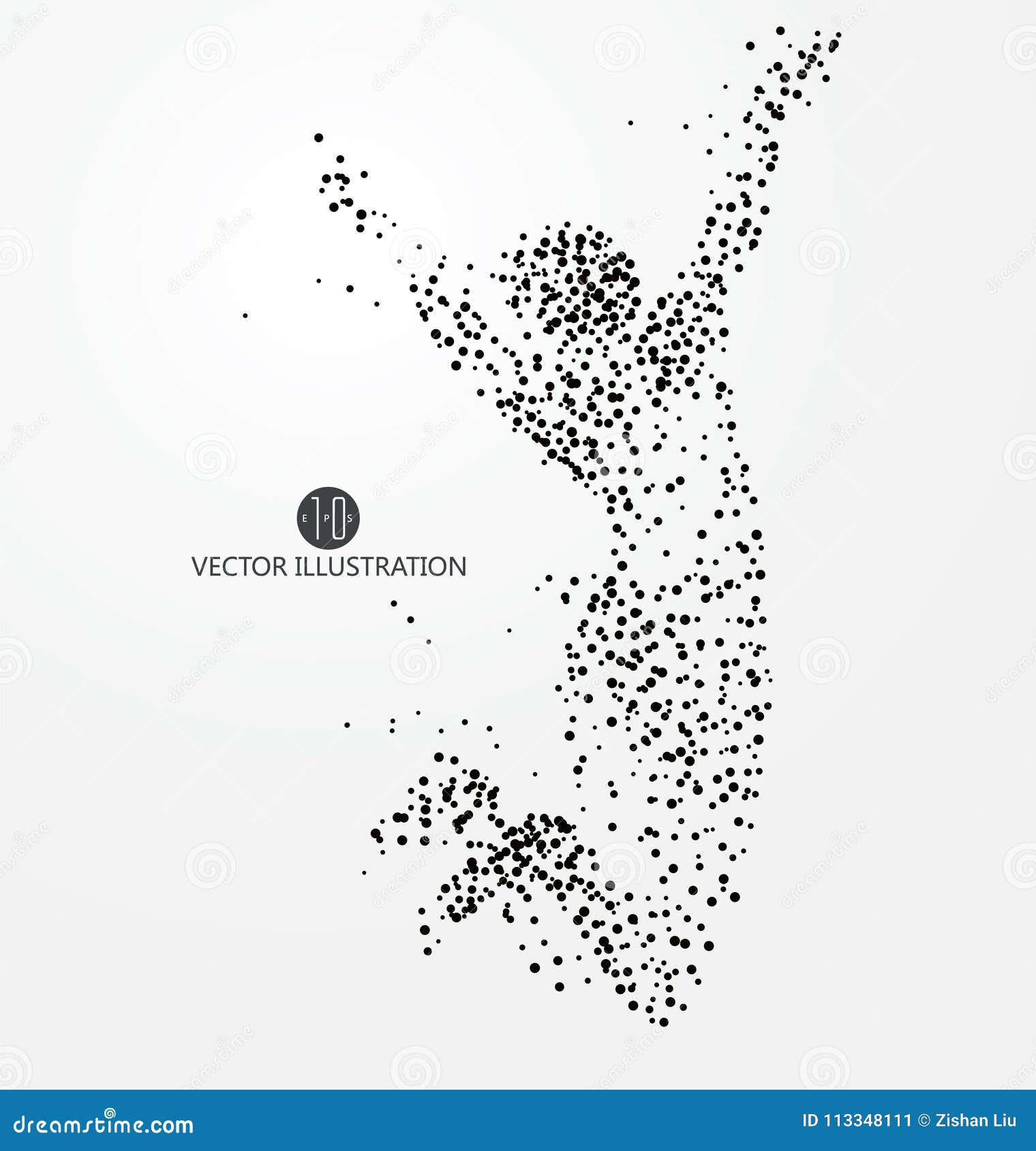 Vector Graphics Composed of Particles,Jumping Athletes, Athletes ...