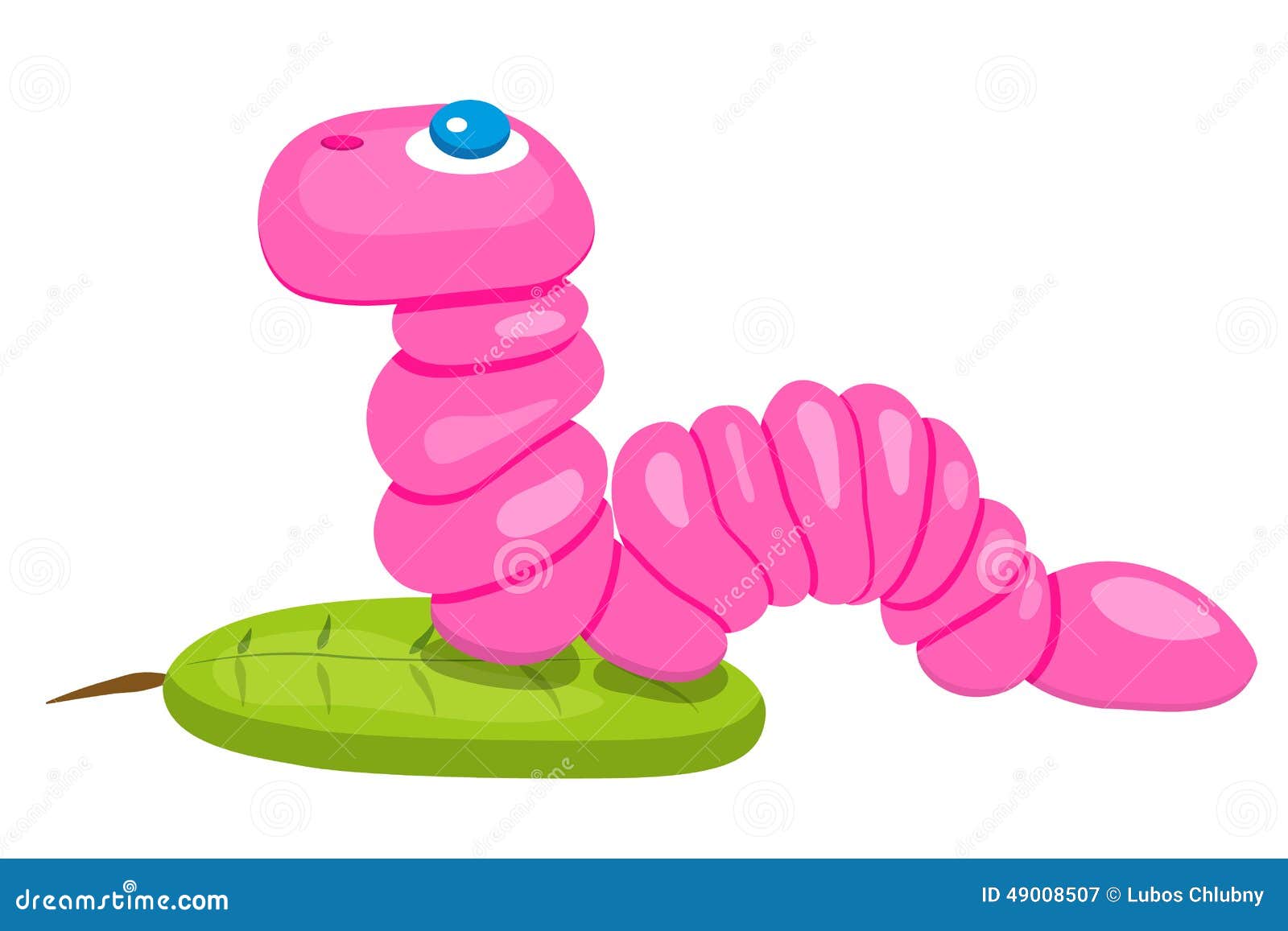 Vector Graphics with a Cute Pink Worm Stock Vector - Illustration of ...