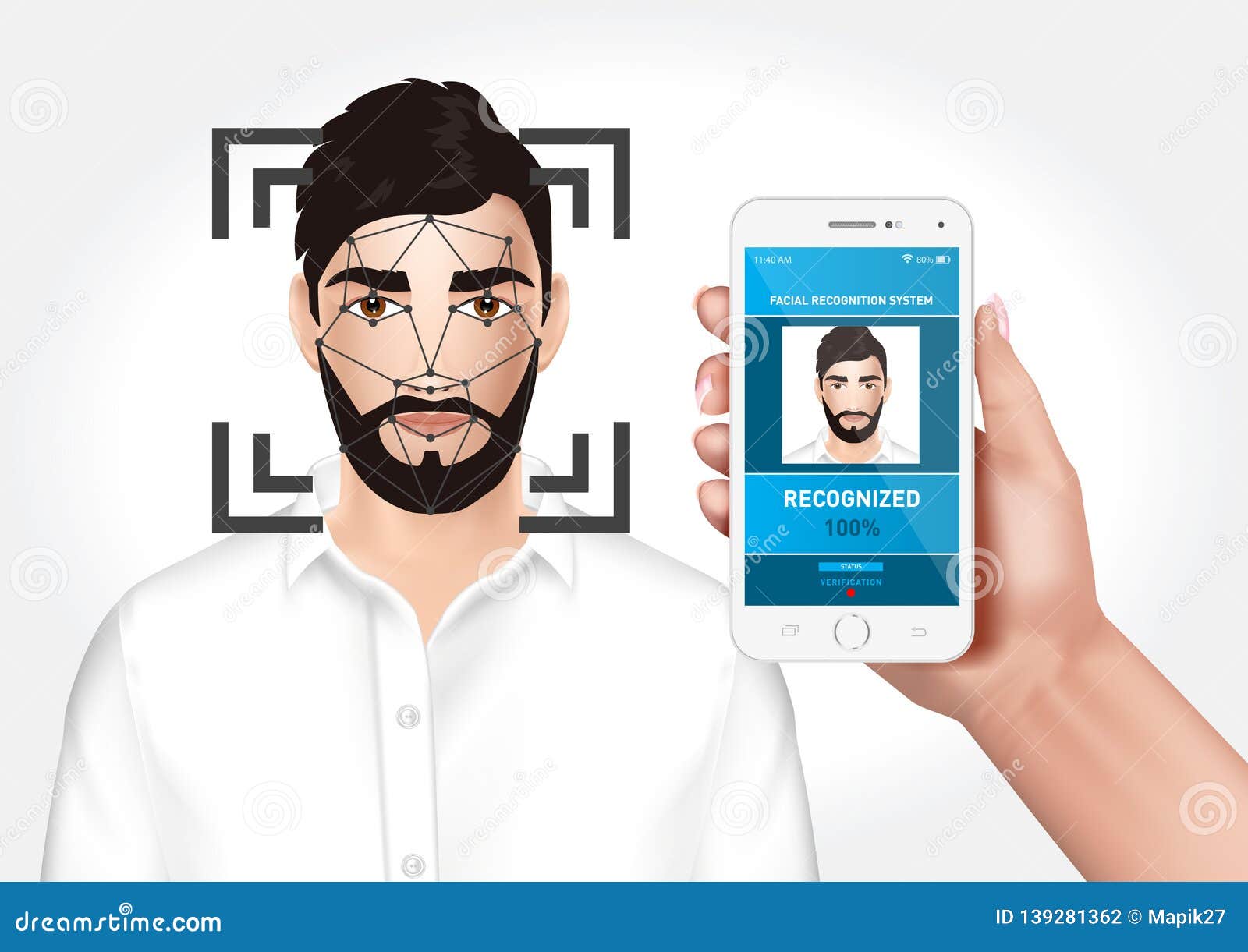 Face Recognition System Integrated with the Mobile Application. Stock ...