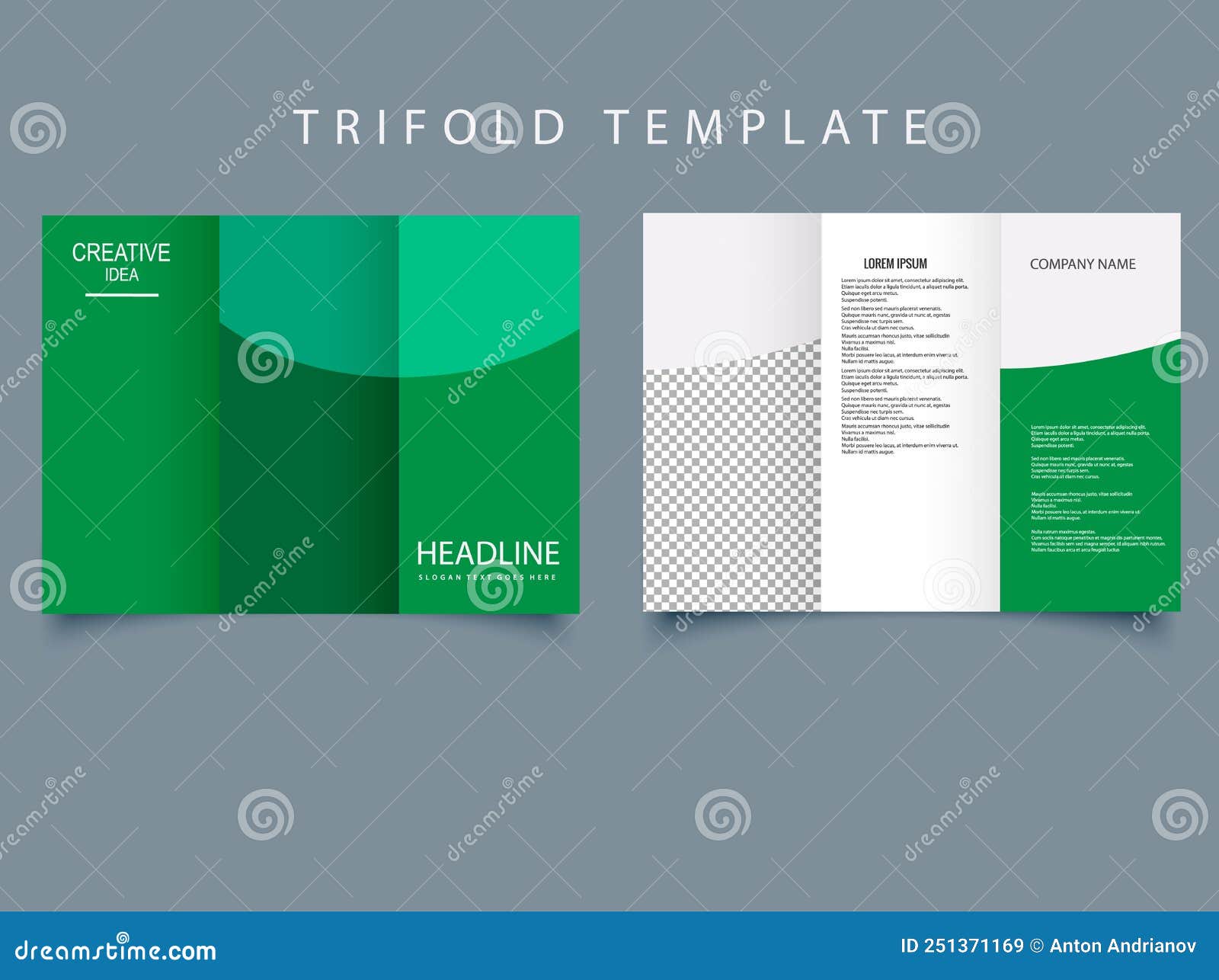 Green Tri Fold Brochure. Vector Graphics for Design. Green Energy Stock ...