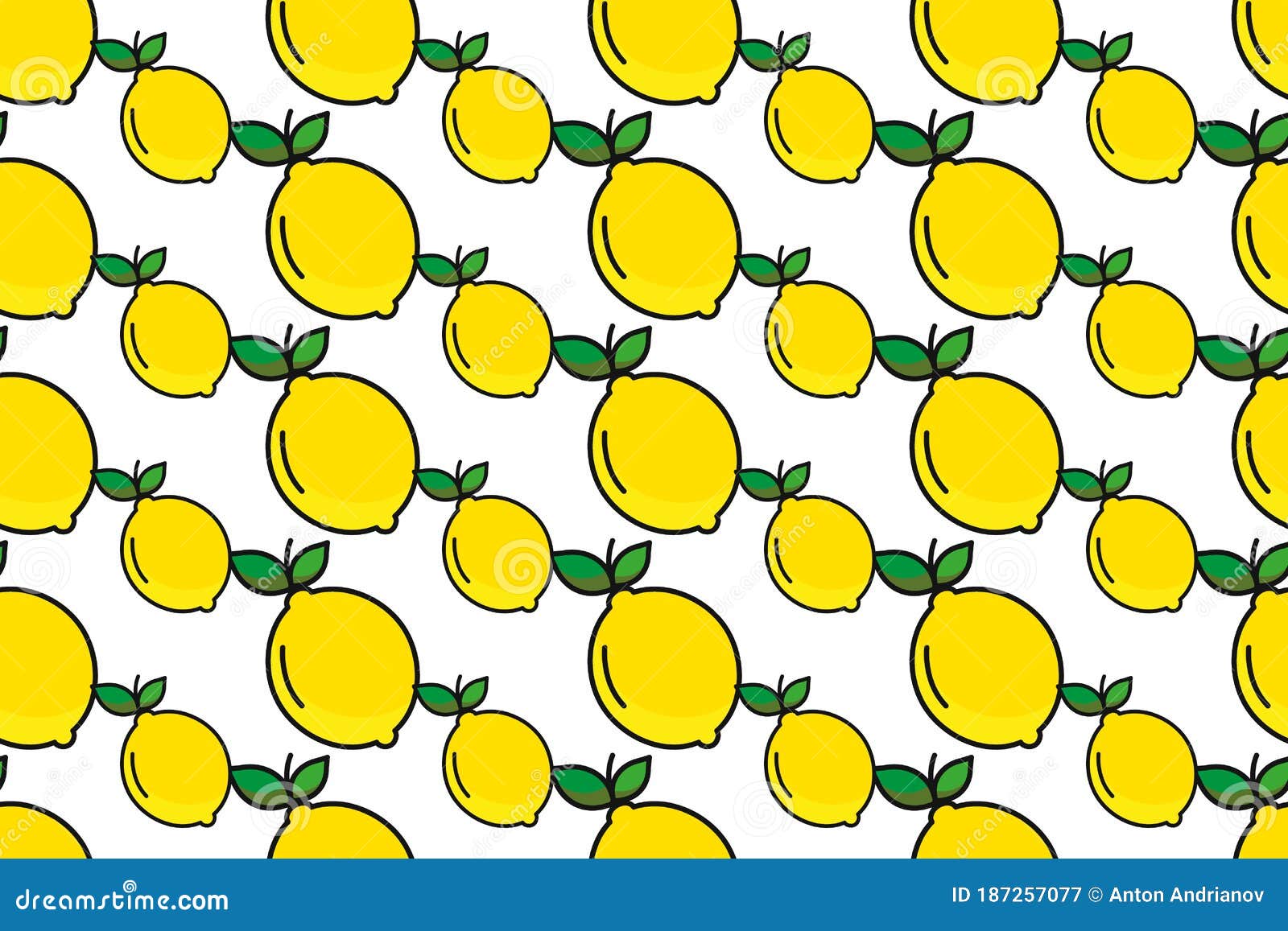 Lemon on a White Background. Seamless Texture Stock Illustration ...