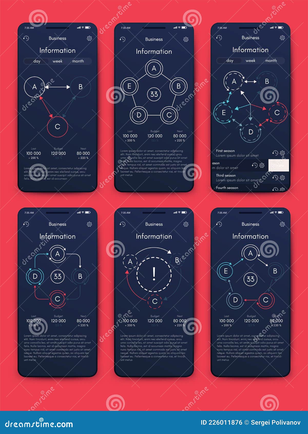 Vector Graphics Infographics with Mobile Phone. Template for Creating ...