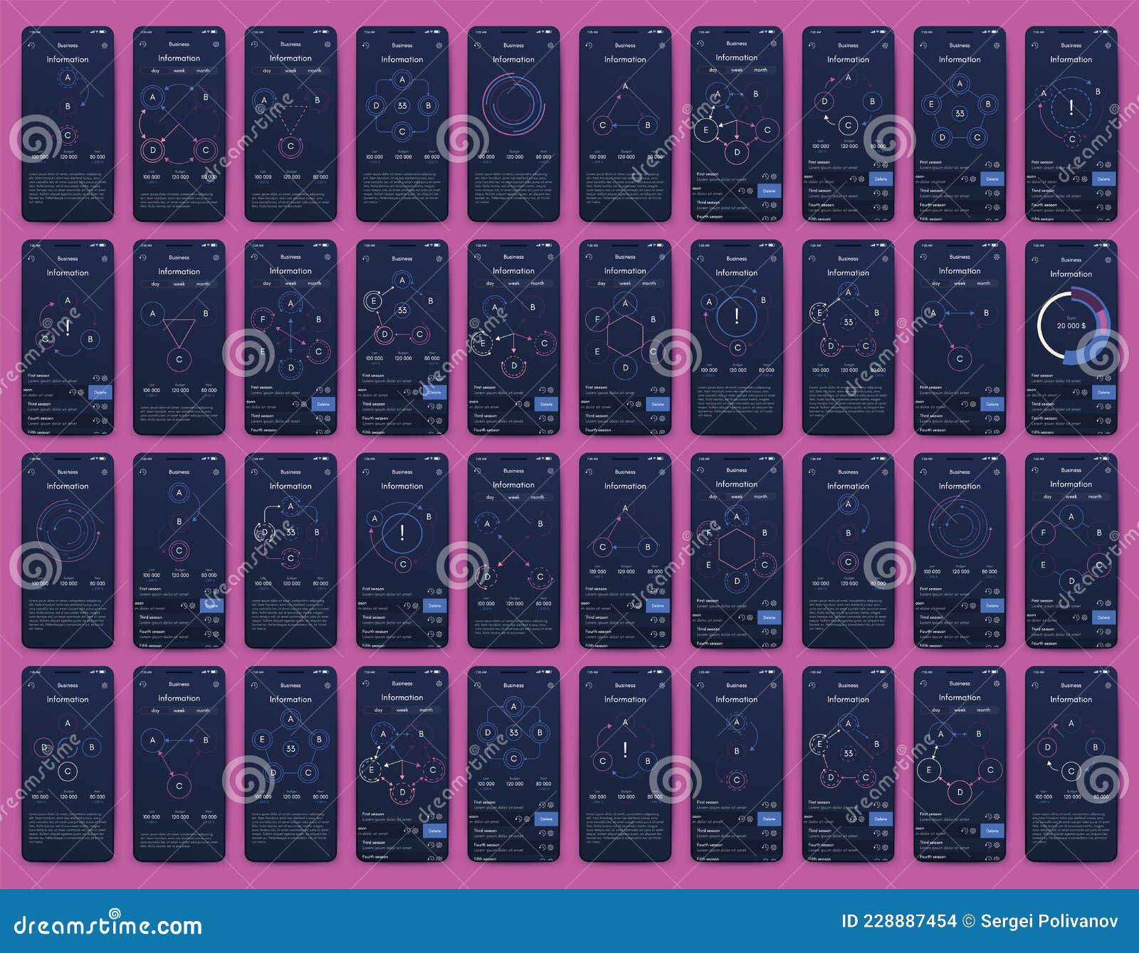 Vector Graphics Infographics with Mobile Phone. Template for Creating ...