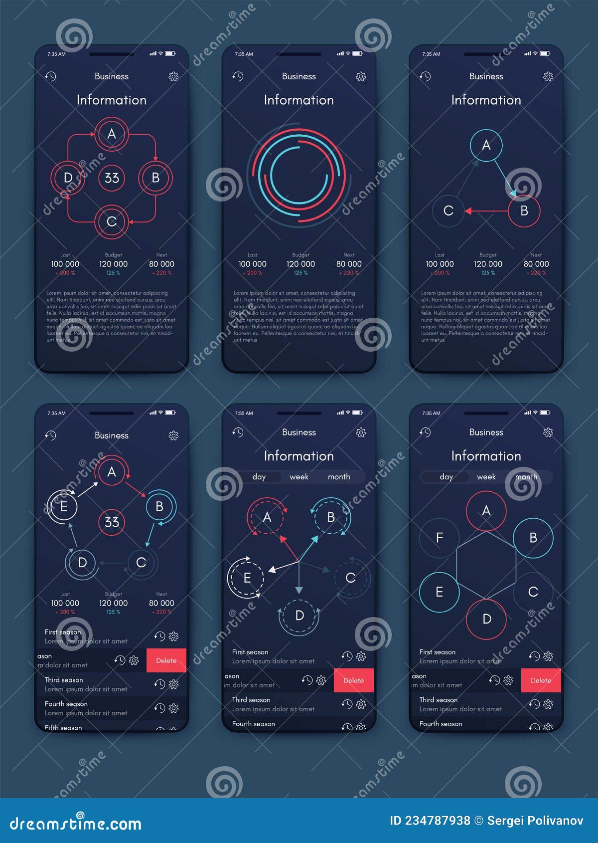 Vector Graphics Infographics with Mobile Phone. Template for Creating ...