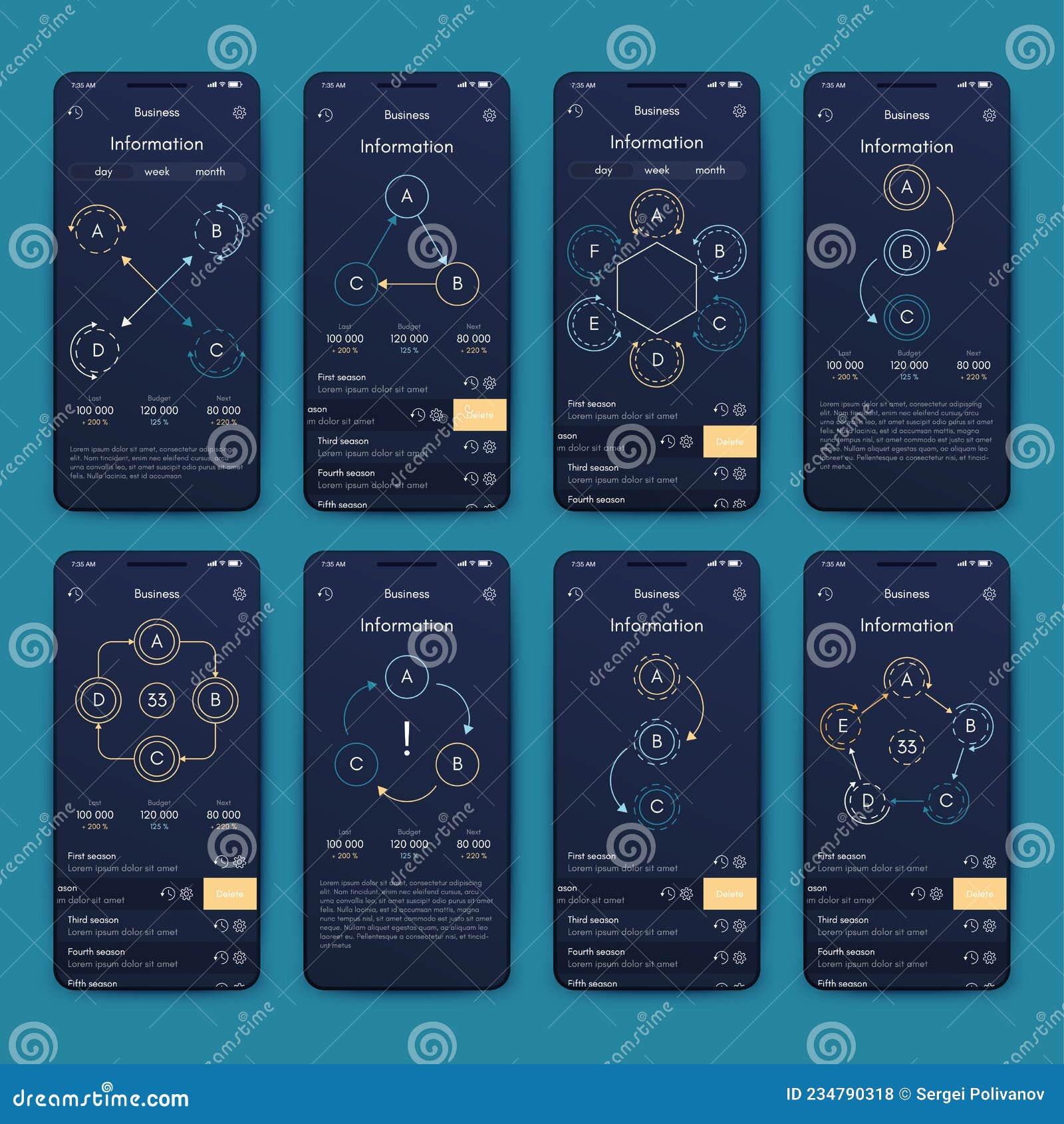 Vector Graphics Infographics with Mobile Phone. Template for Creating ...