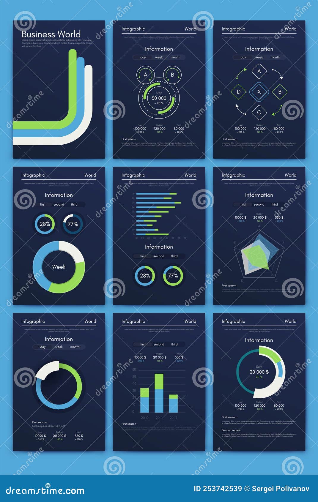 Vector Graphics Infographics with Mobile Phone. Template for Creating ...