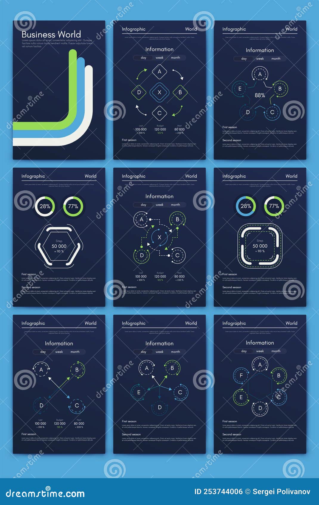 Vector Graphics Infographics with Mobile Phone. Template for Creating ...
