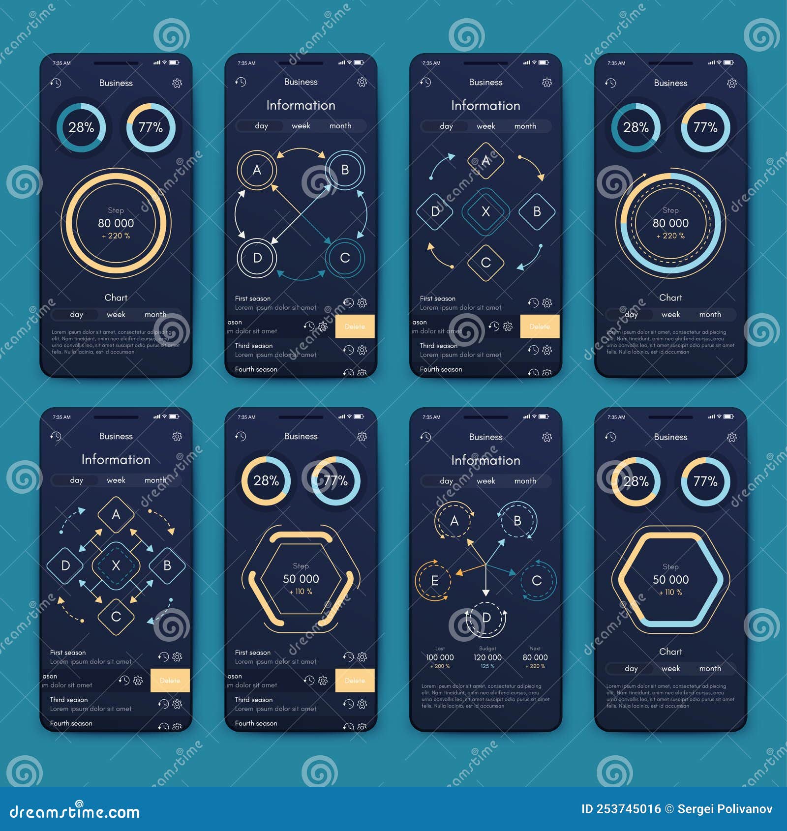 Vector Graphics Infographics with Mobile Phone. Template for Creating ...