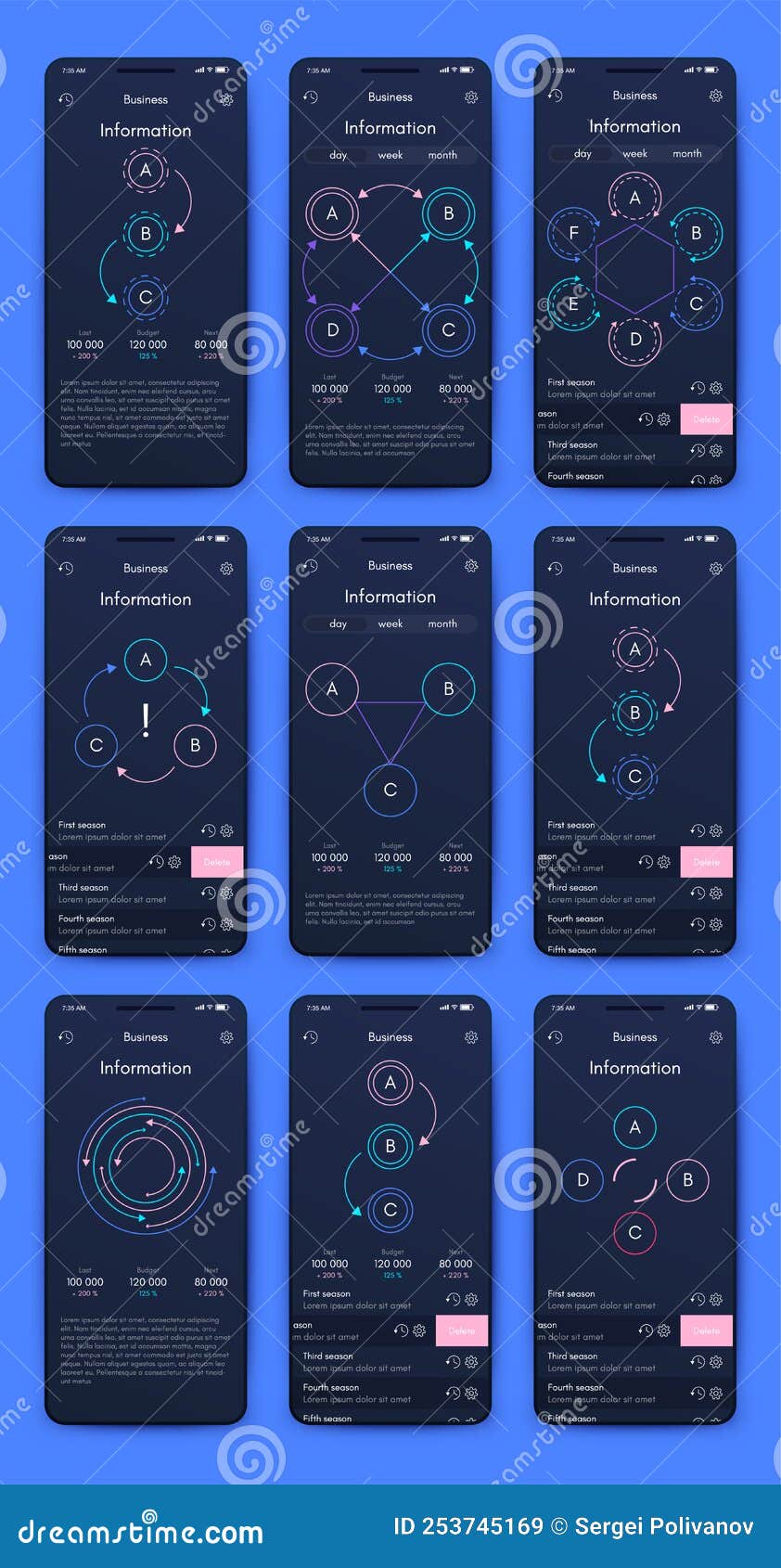 Vector Graphics Infographics with Mobile Phone. Template for Creating ...