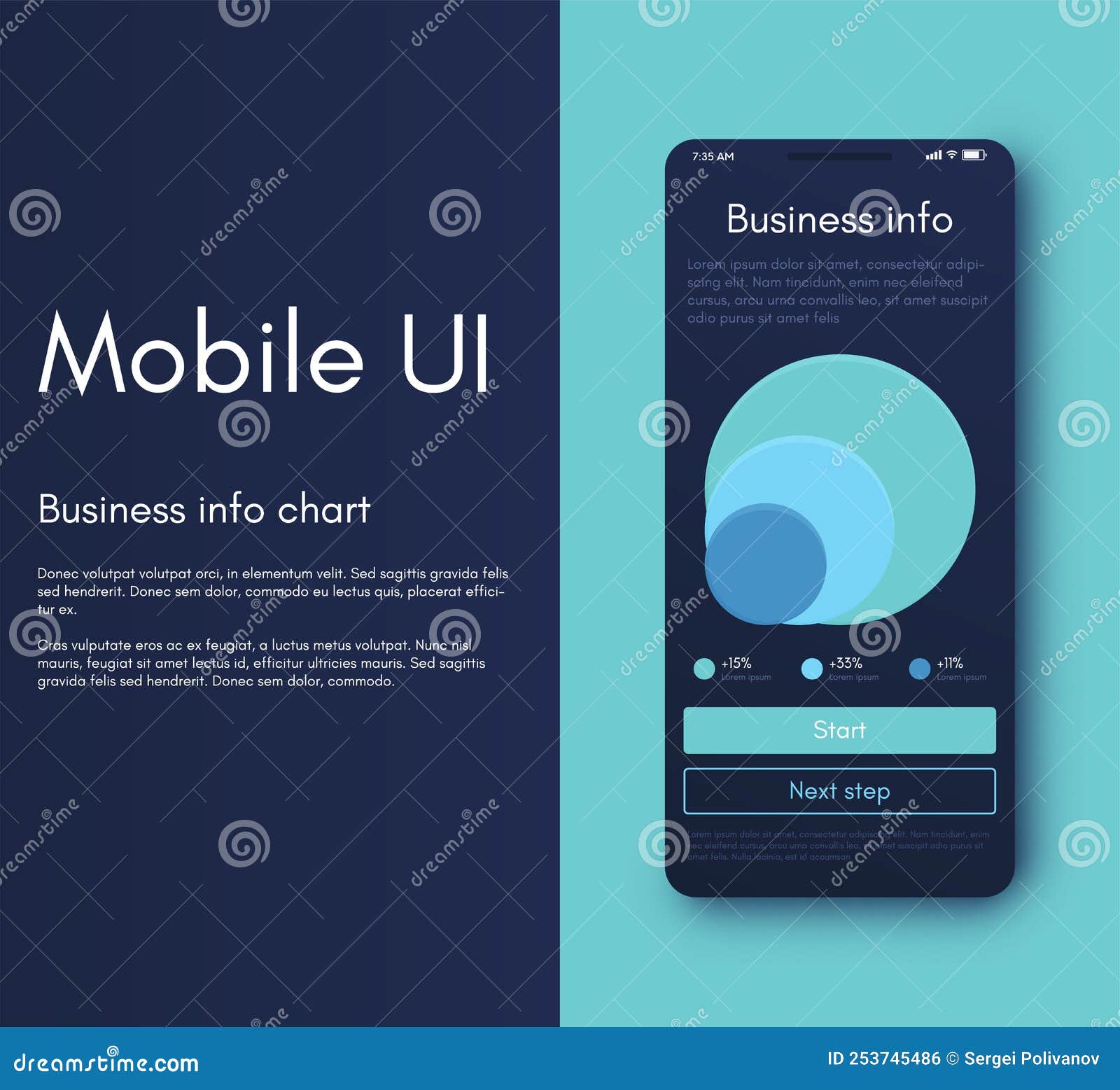 Vector Graphics Infographics with Mobile Phone. Template for Creating ...