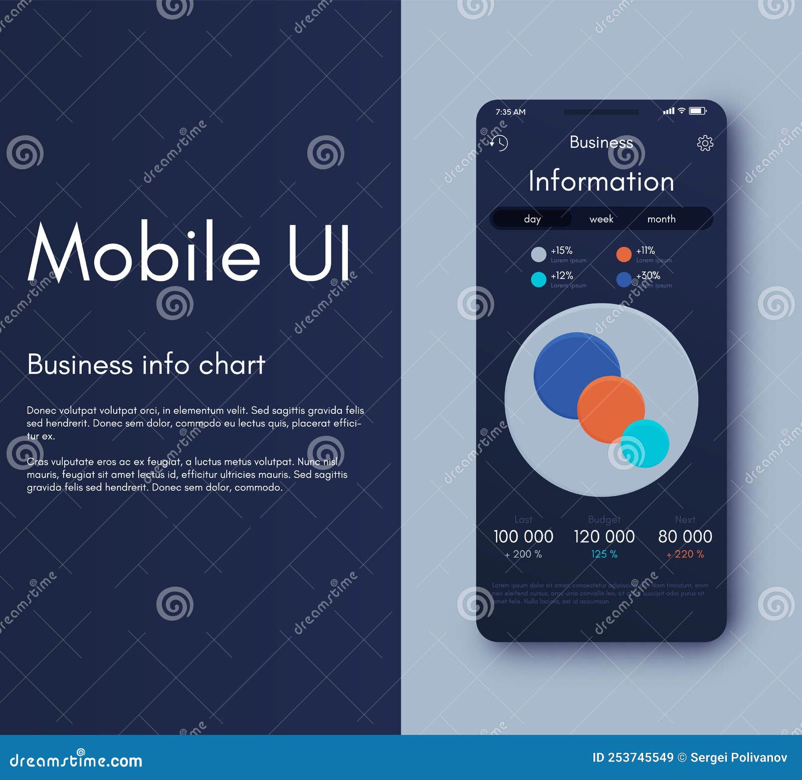Vector Graphics Infographics with Mobile Phone. Template for Creating ...