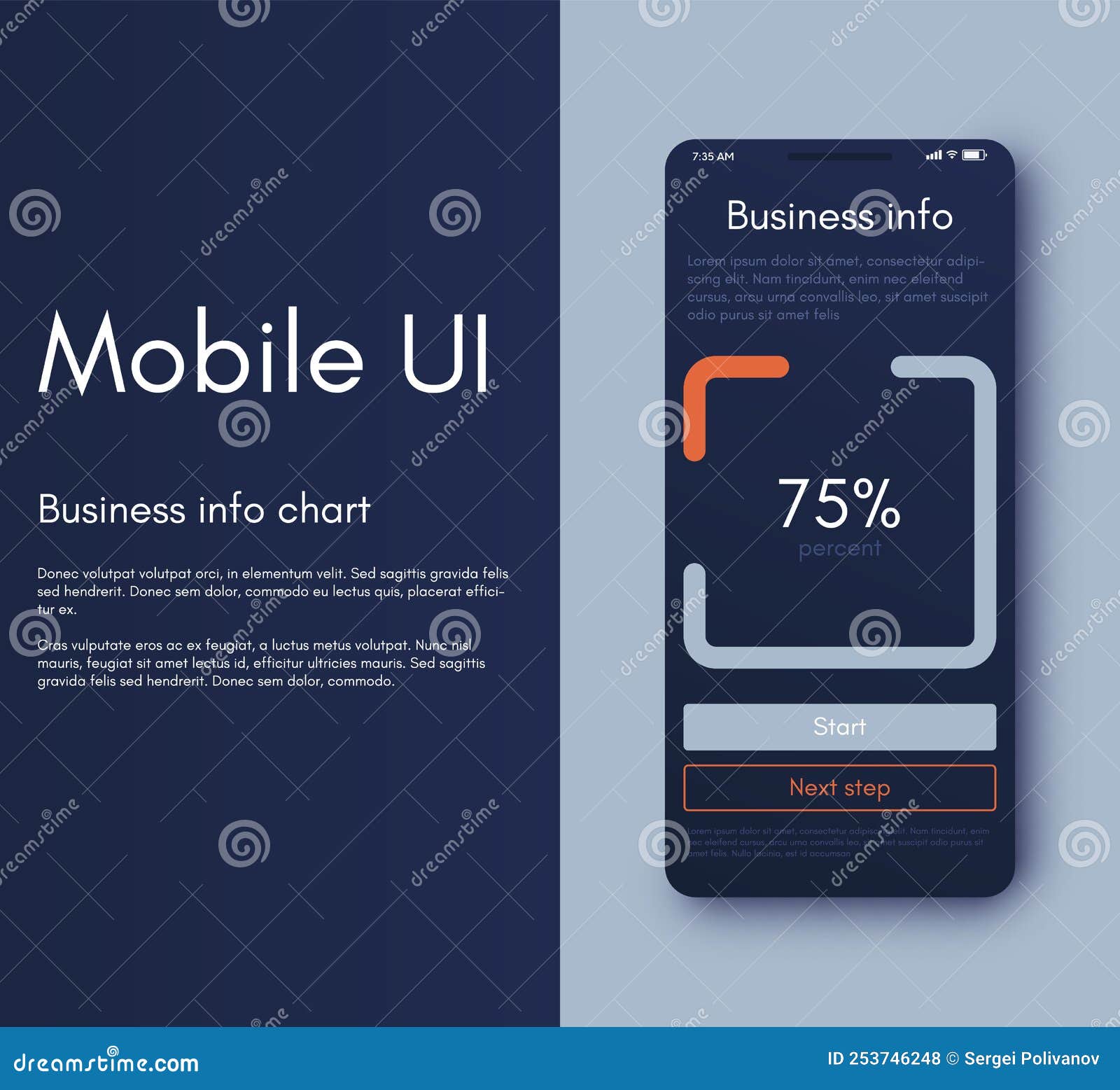 Vector Graphics Infographics with Mobile Phone. Template for Creating ...