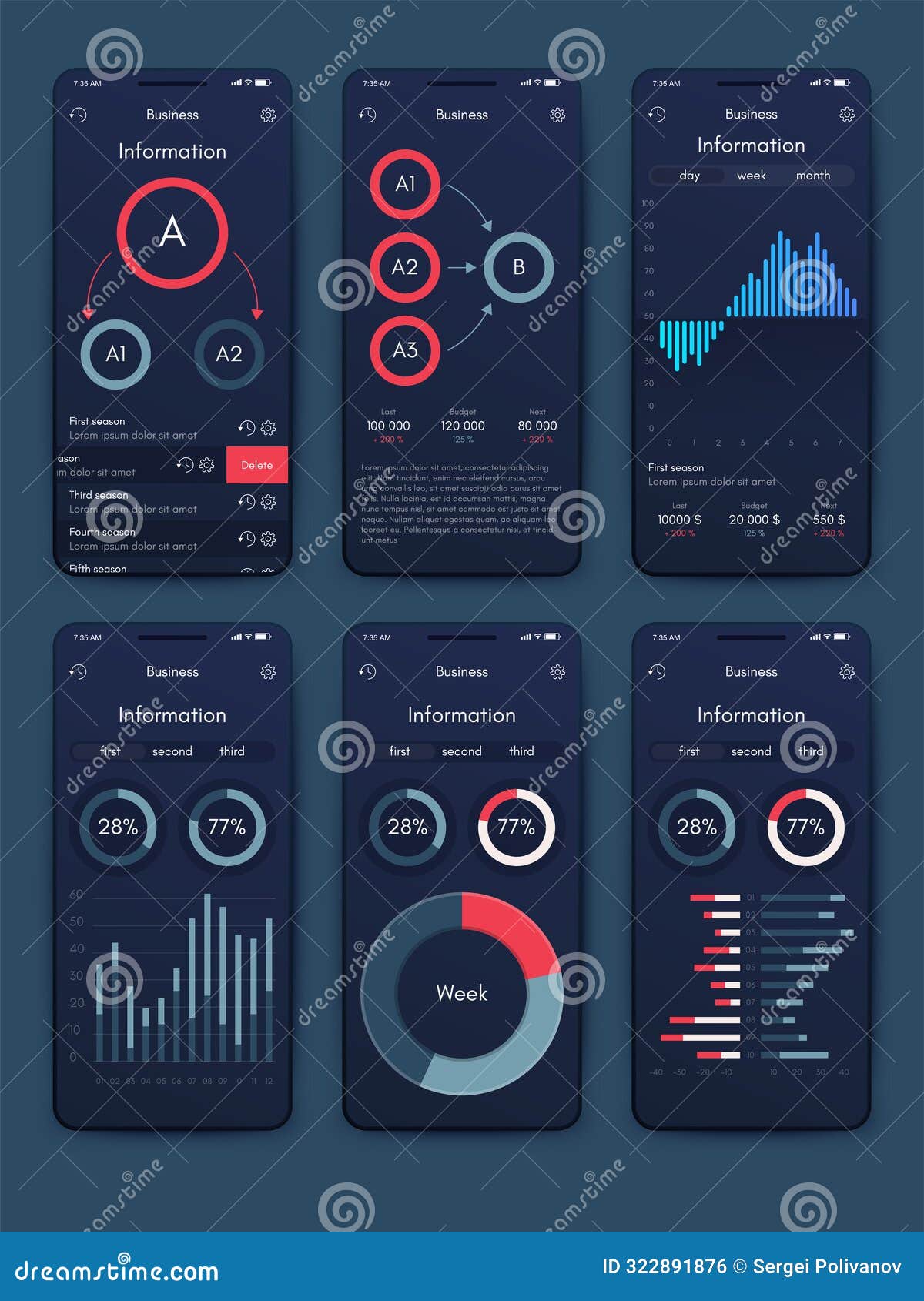 Vector Graphics Infographics with Mobile Phone. Template for Creating ...