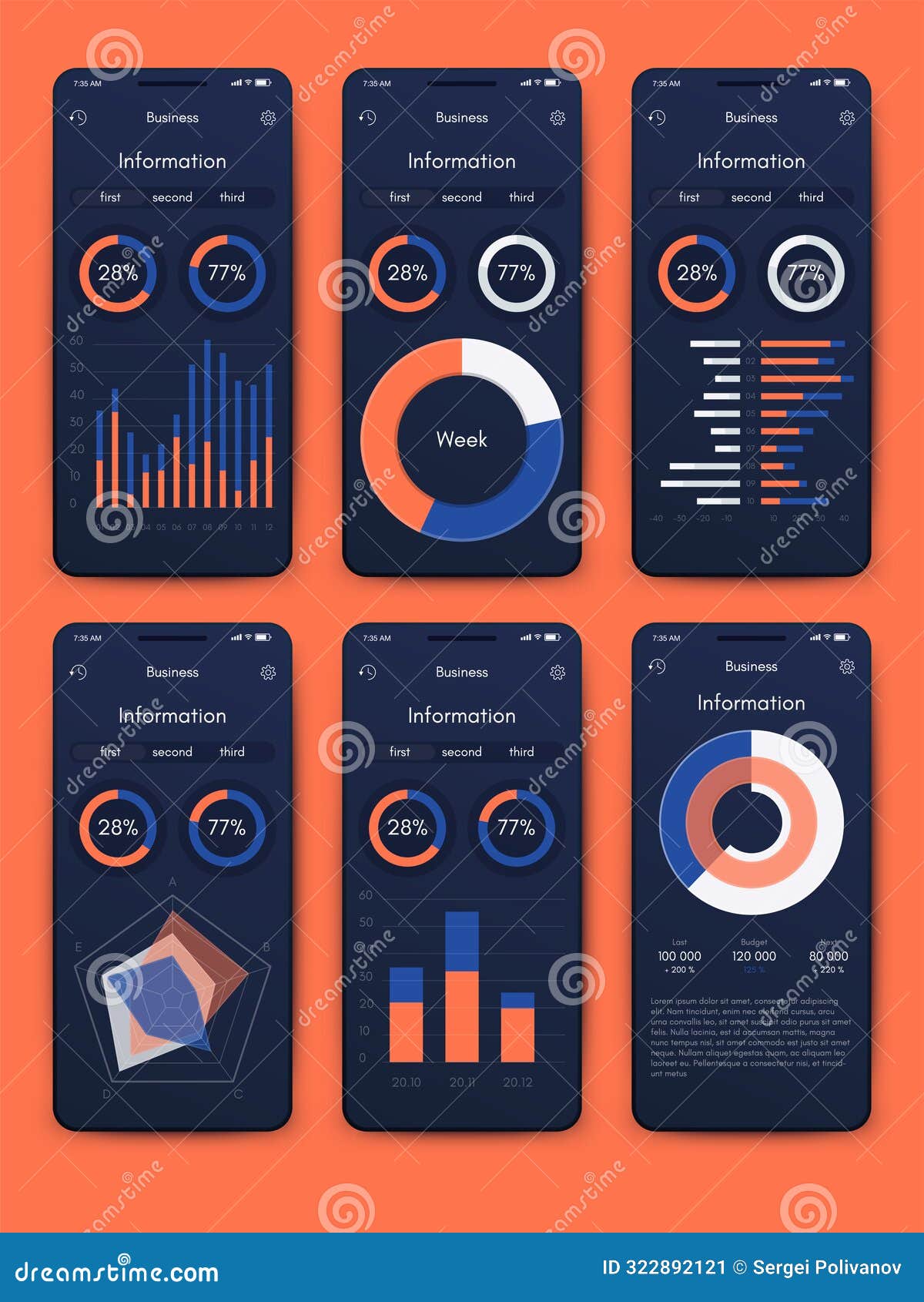 Vector Graphics Infographics with Mobile Phone. Template for Creating ...