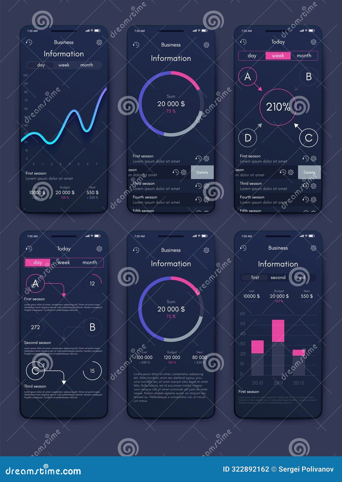 Vector Graphics Infographics with Mobile Phone. Template for Creating ...