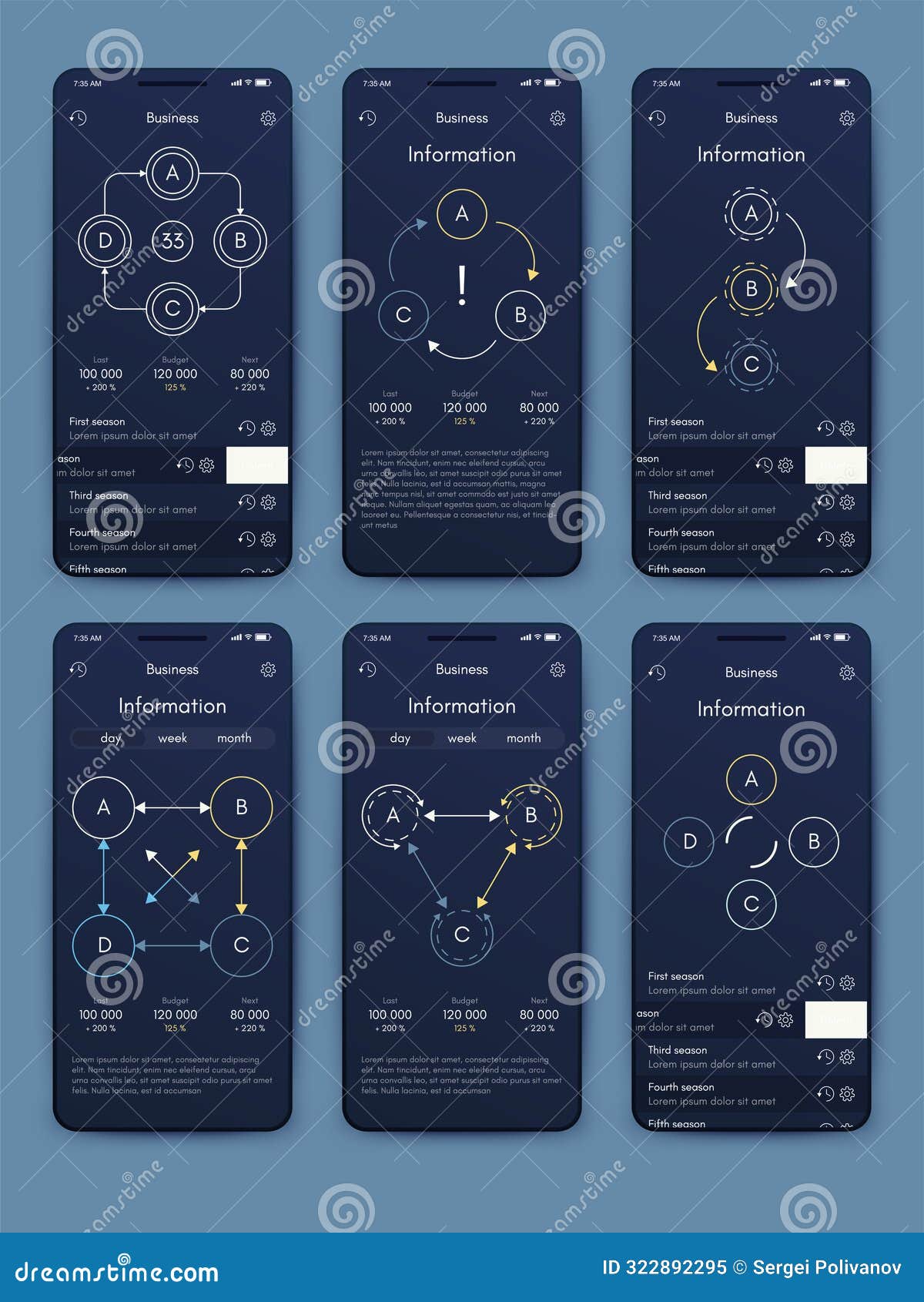 Vector Graphics Infographics with Mobile Phone. Template for Creating ...