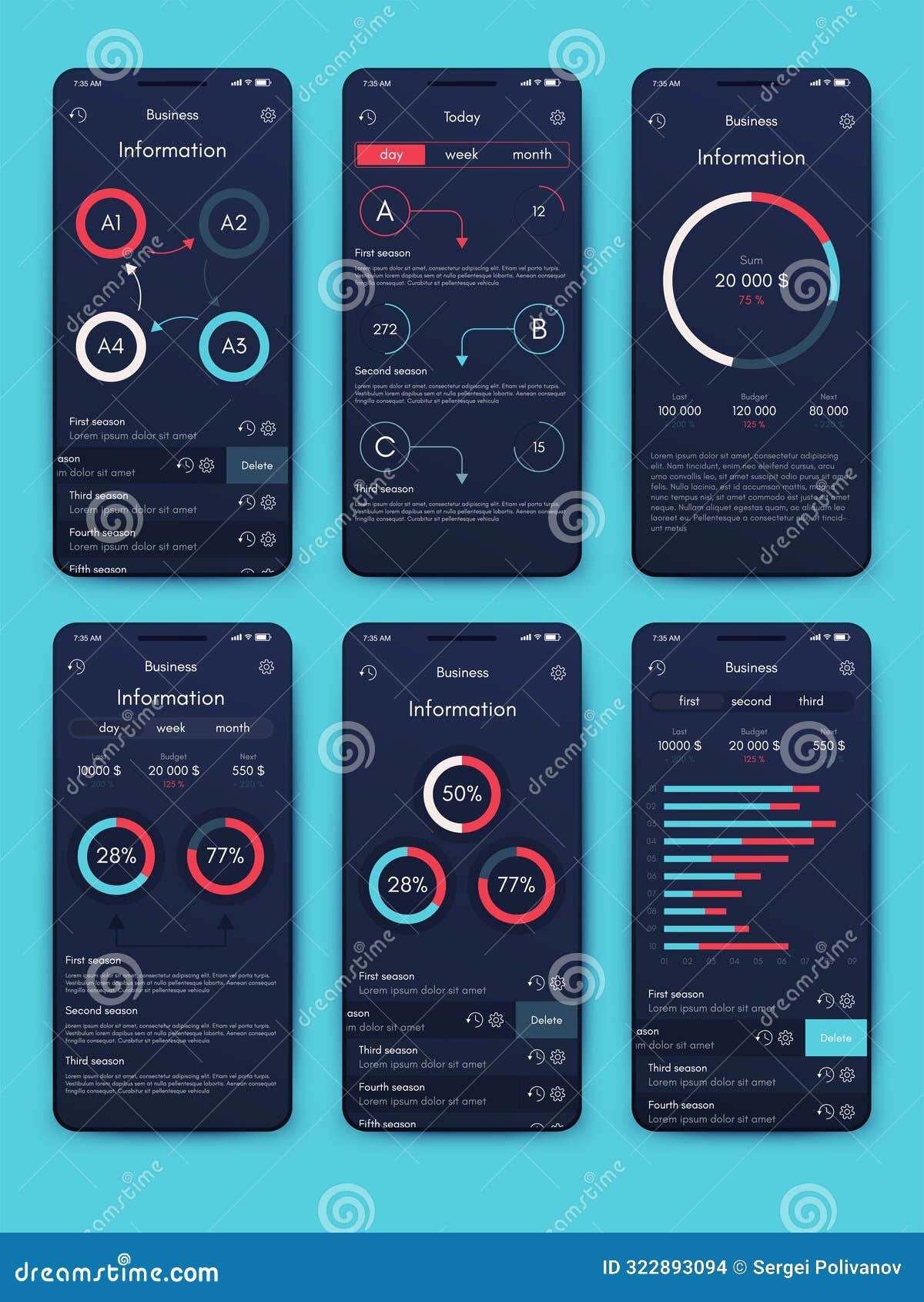 Vector Graphics Infographics with Mobile Phone. Template for Creating ...