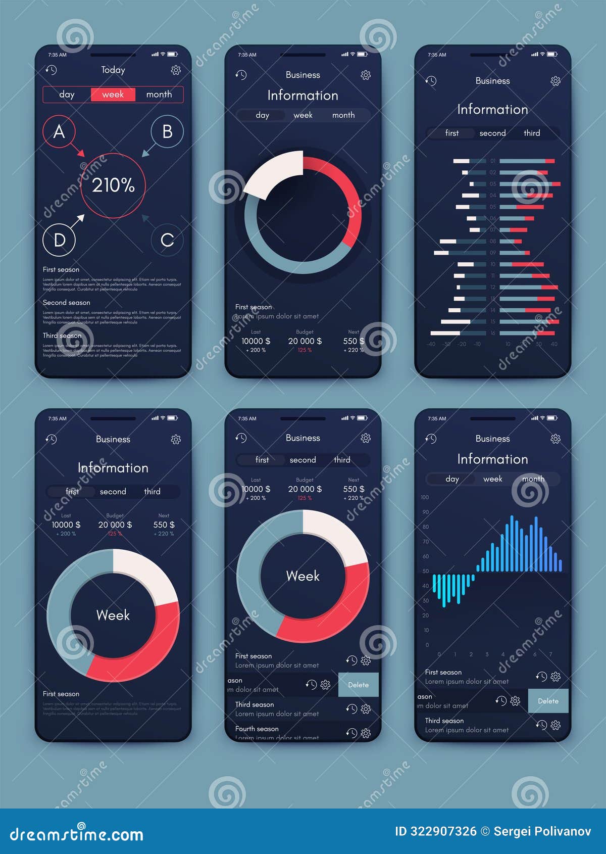 Vector Graphics Infographics with Mobile Phone. Template for Creating ...