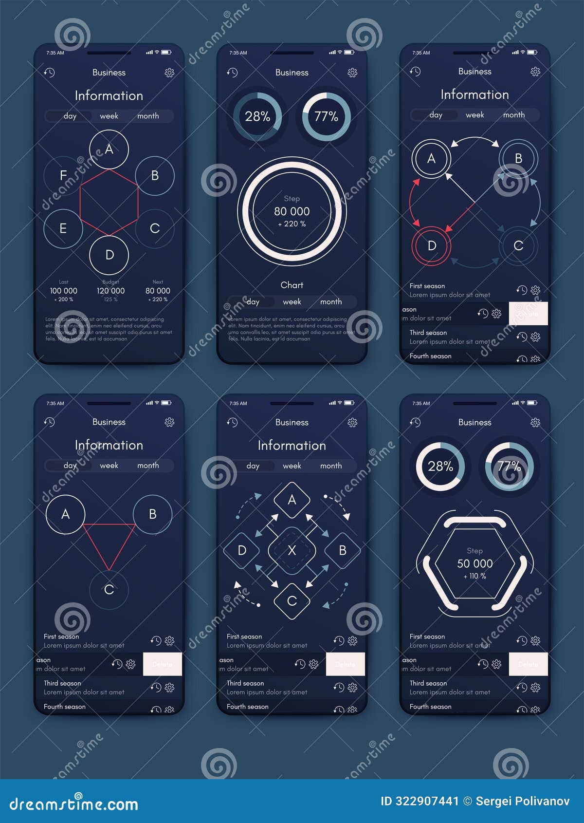Vector Graphics Infographics with Mobile Phone. Template for Creating ...