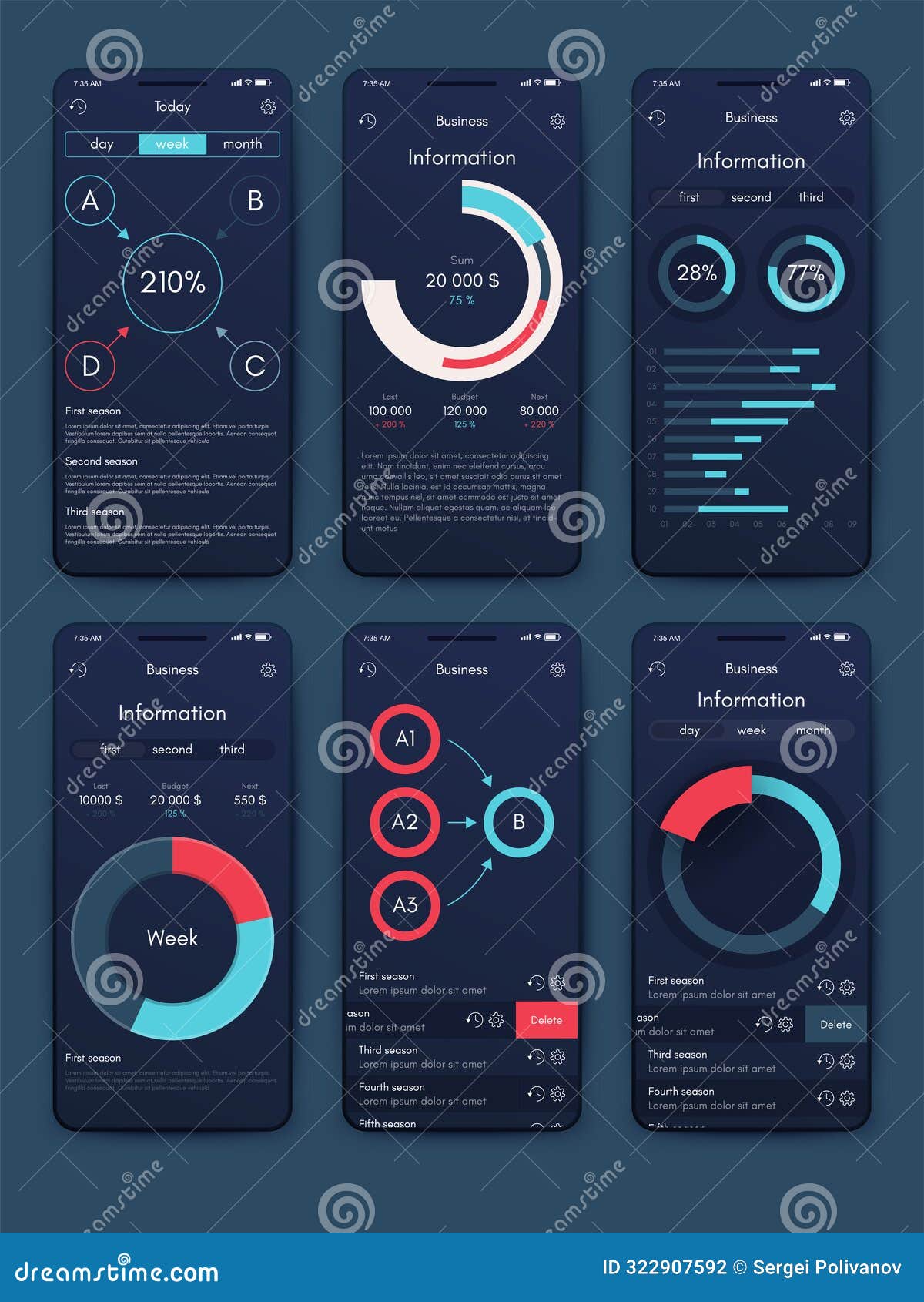 Vector Graphics Infographics with Mobile Phone. Template for Creating ...