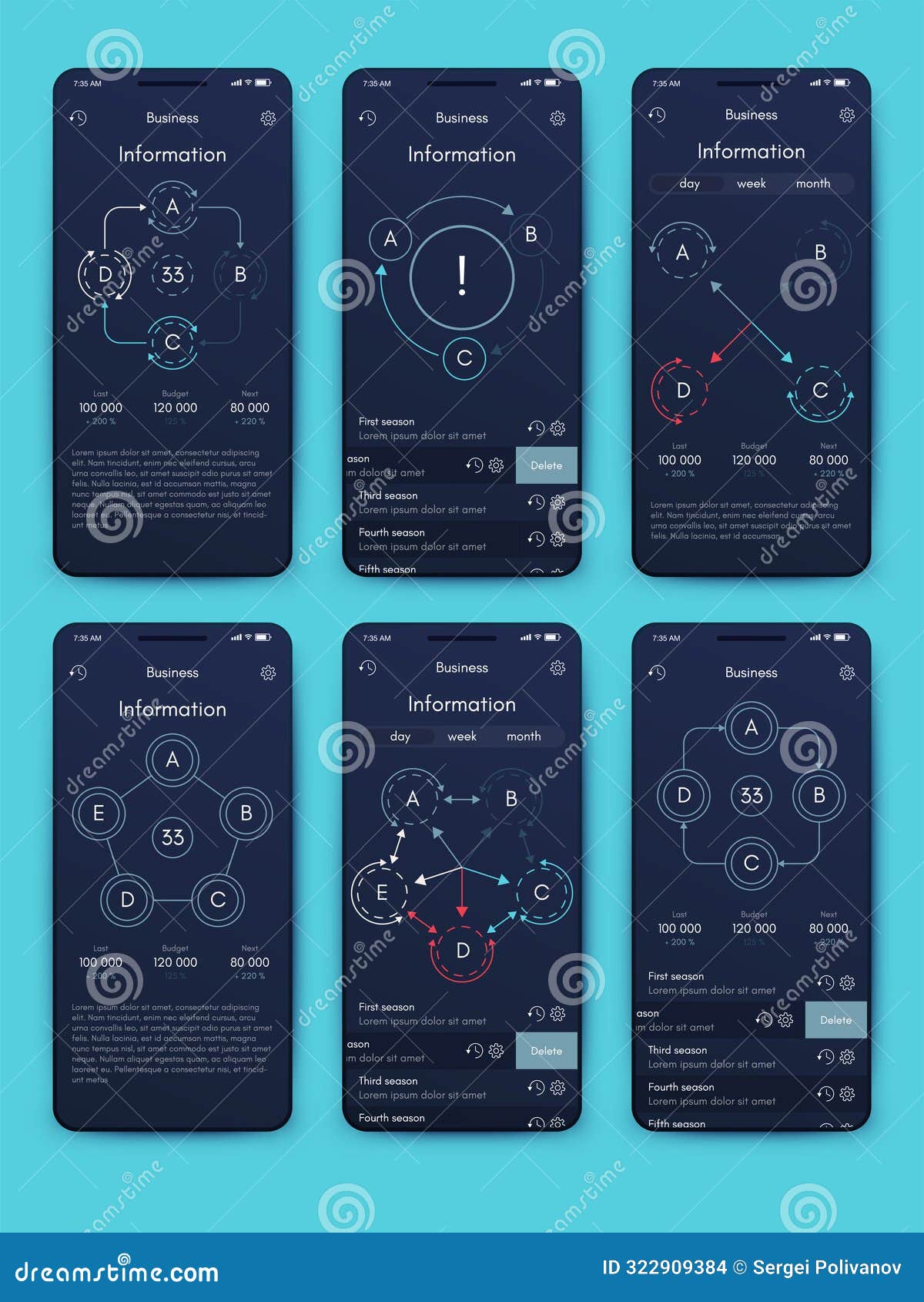 Vector Graphics Infographics with Mobile Phone. Template for Creating ...