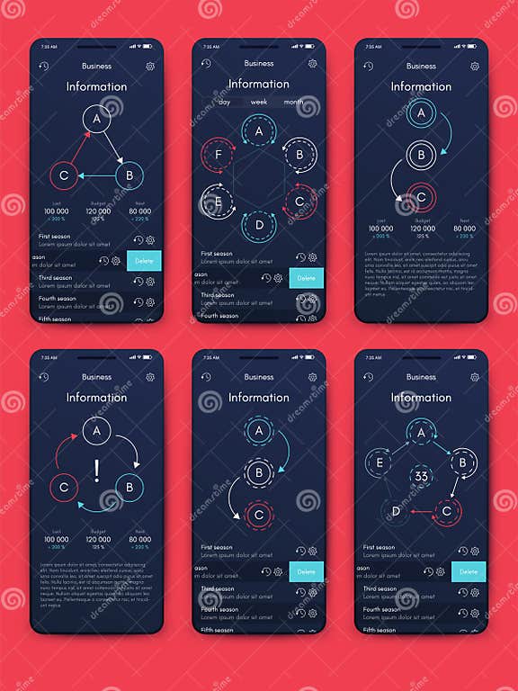 Vector Graphics Infographics with Mobile Phone. Template for Creating ...