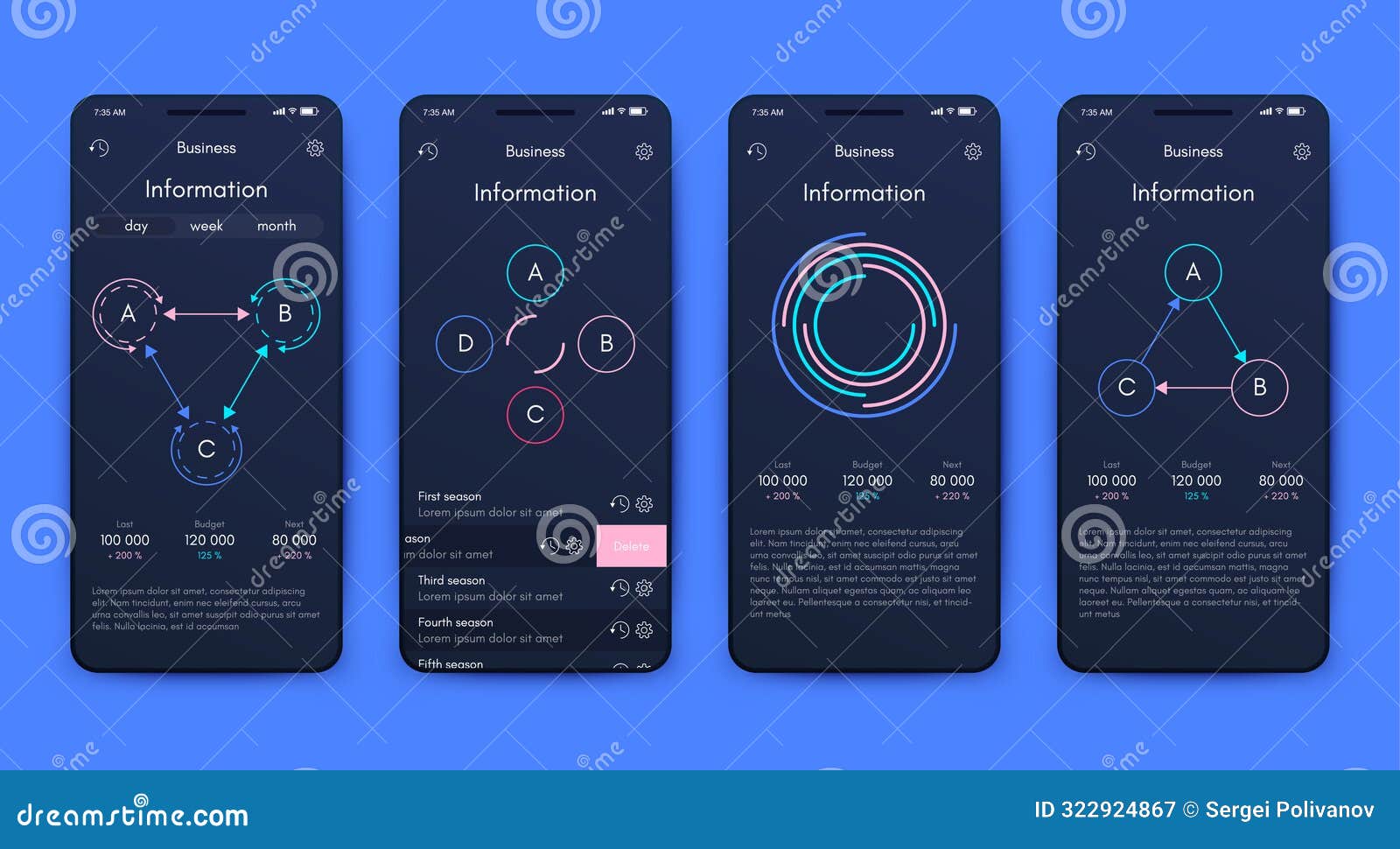 Vector Graphics Infographics with Mobile Phone. Template for Creating ...