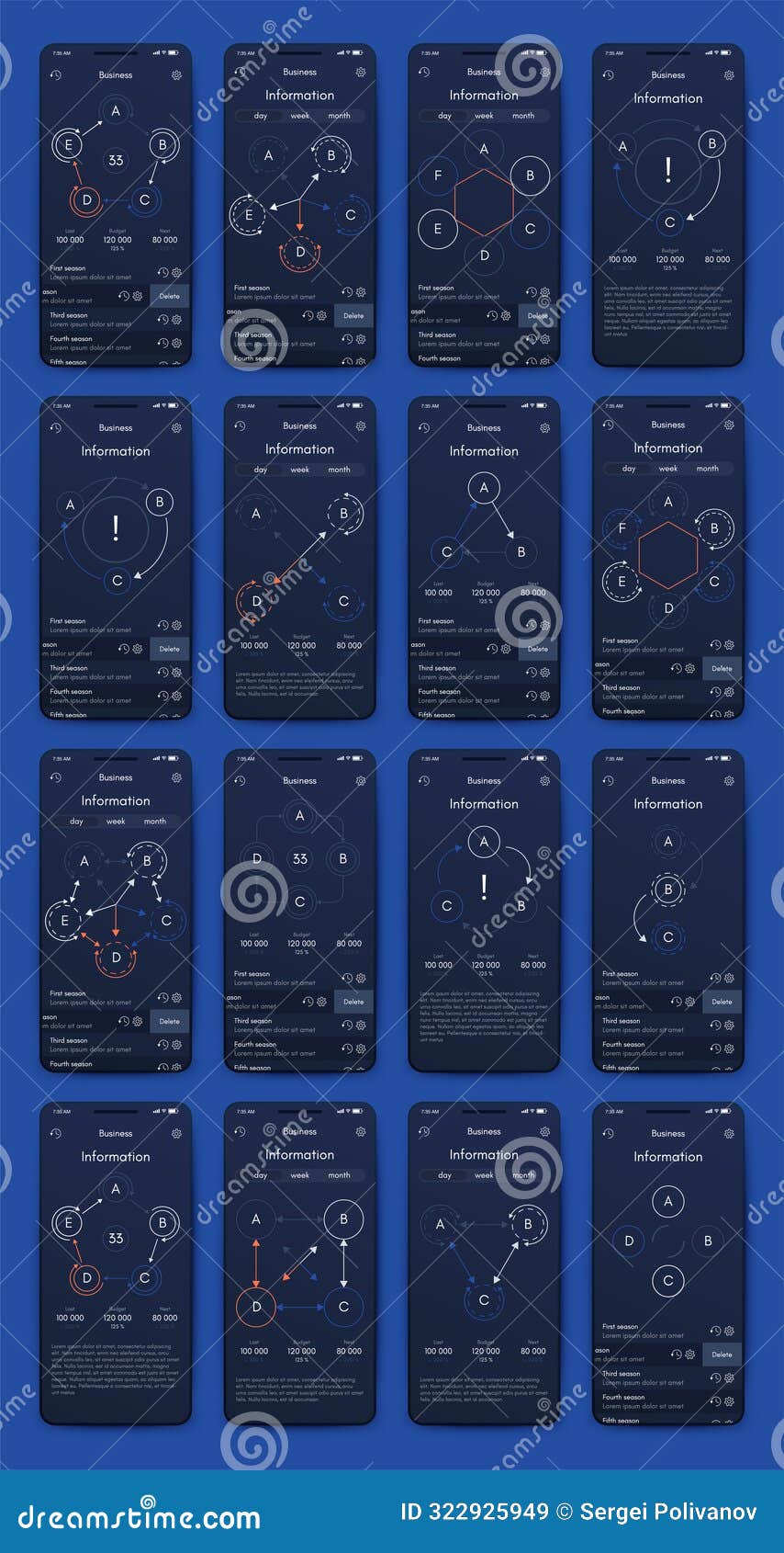 Vector Graphics Infographics with Mobile Phone. Template for Creating ...