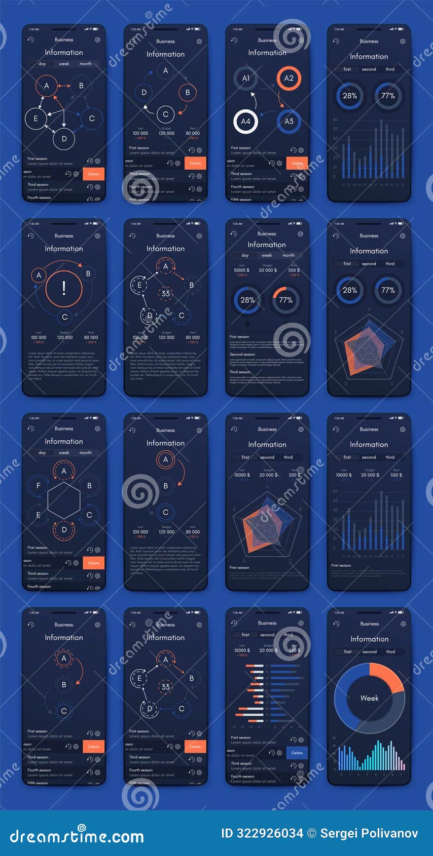 Vector Graphics Infographics with Mobile Phone. Template for Creating ...